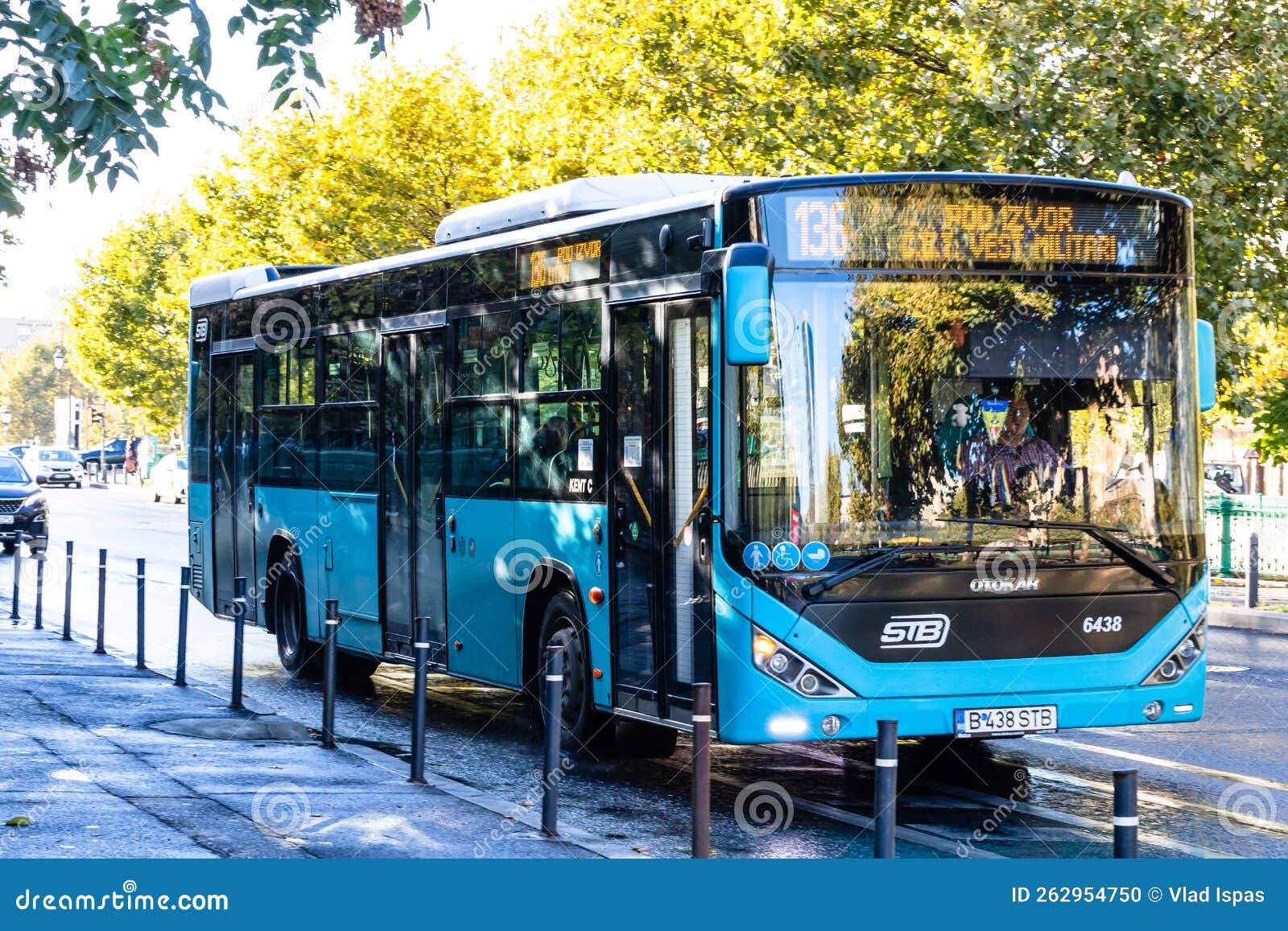 Bus in Traffic. STB Public Transport Bucharest, Romania, 2022 Editorial ...