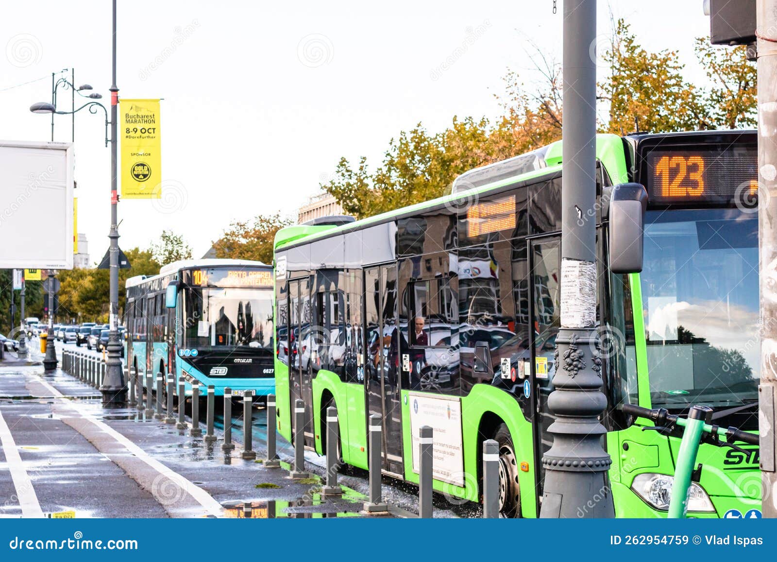 Bus in Traffic. STB Public Transport Bucharest, Romania, 2022 Editorial ...