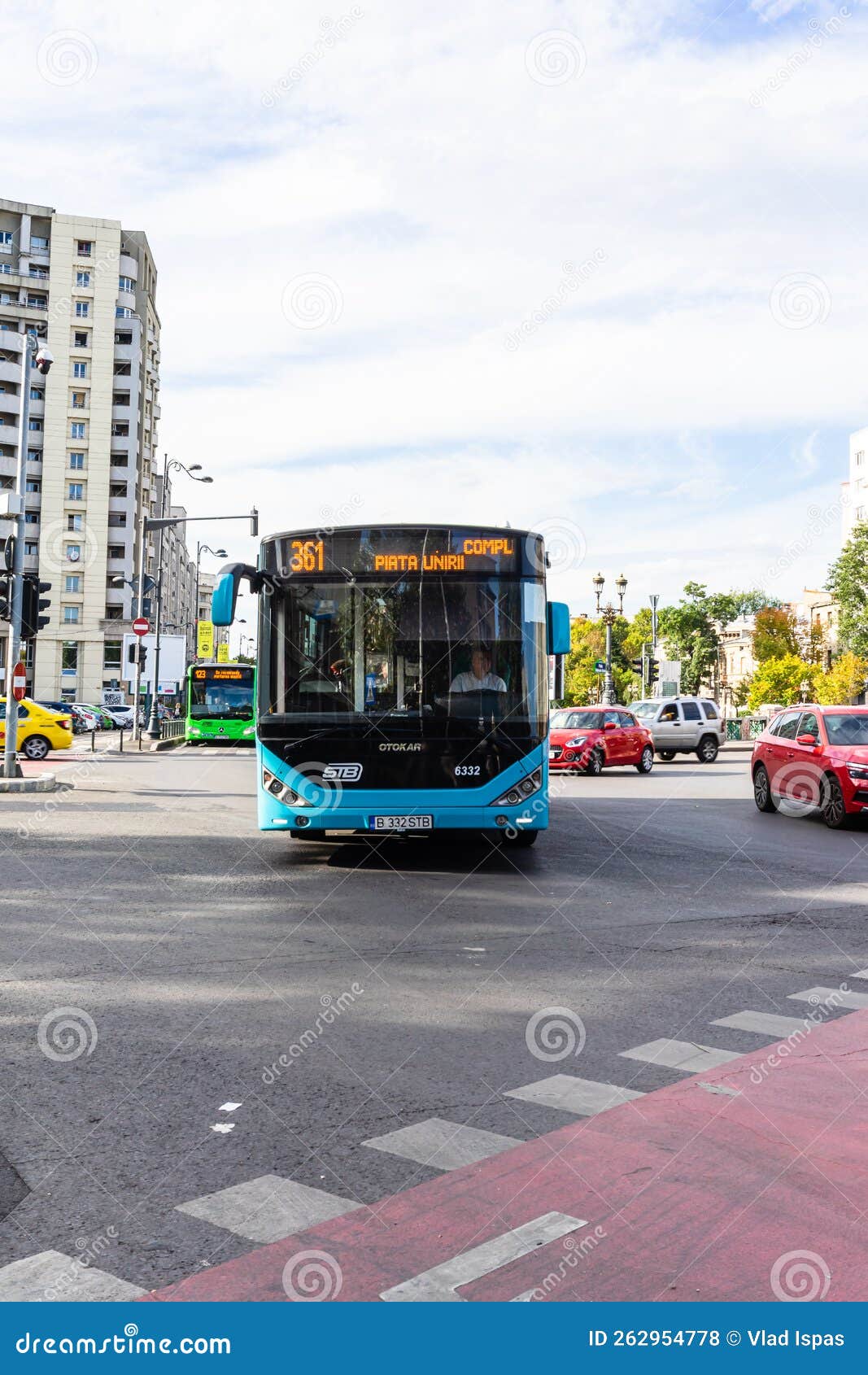 Bus in Traffic. STB Public Transport Bucharest, Romania, 2022 Editorial ...