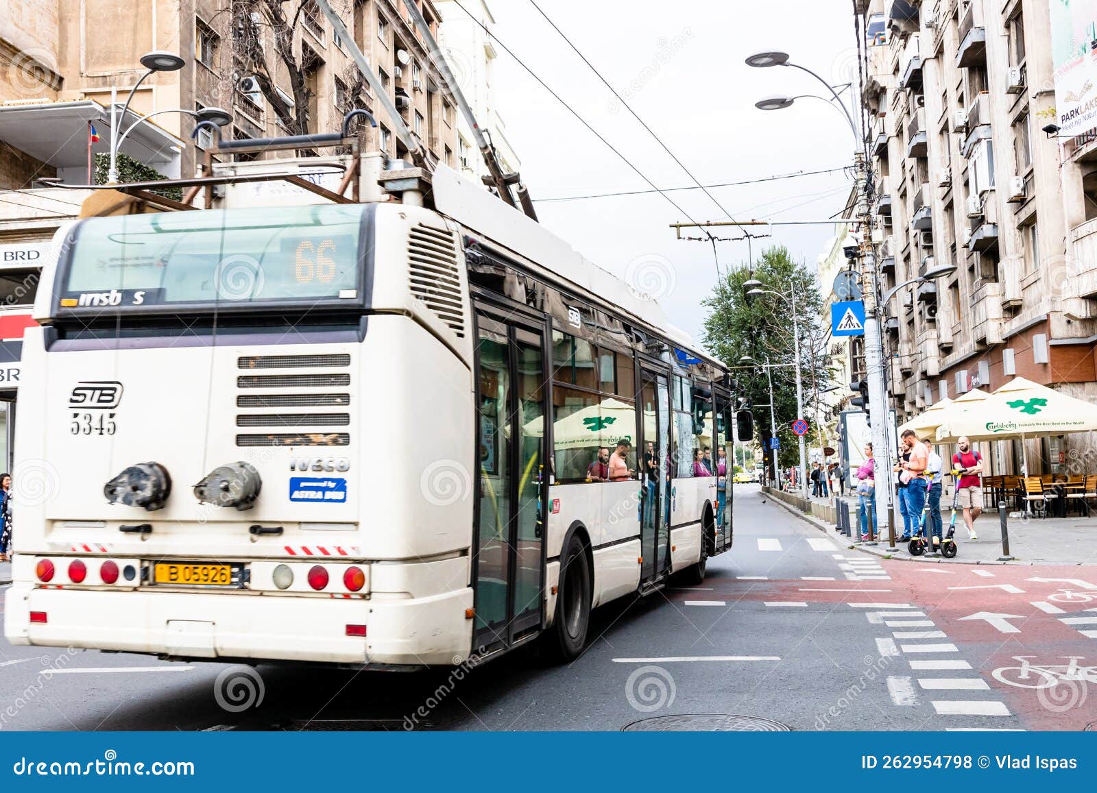 Bus in Traffic. STB Public Transport Bucharest, Romania, 2022 Editorial ...