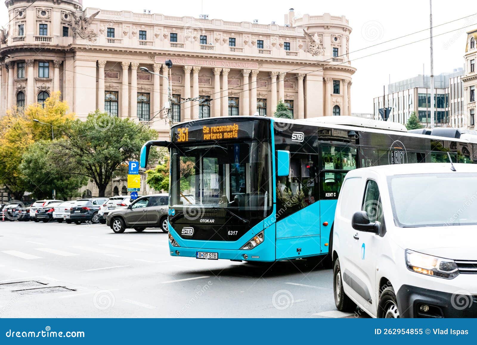Bus in Traffic. STB Public Transport Bucharest, Romania, 2022 Editorial ...