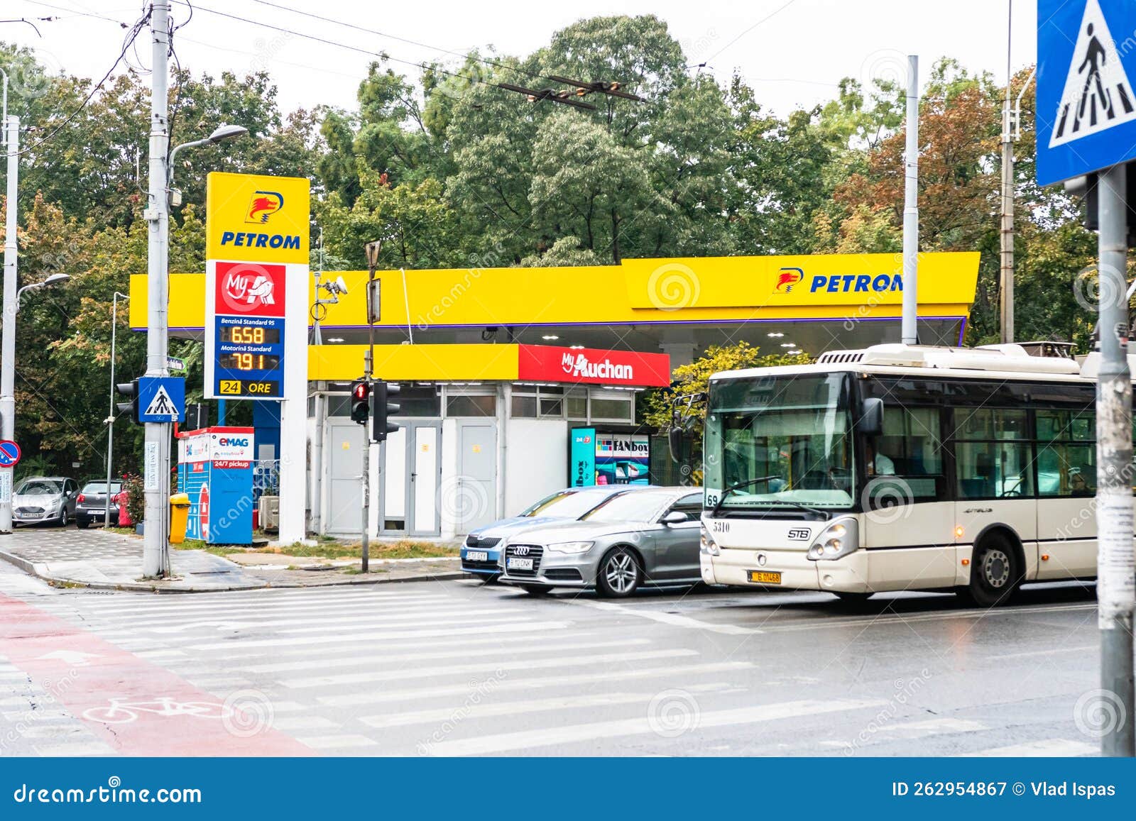Bus in Traffic. STB Public Transport Bucharest, Romania, 2022 Editorial ...