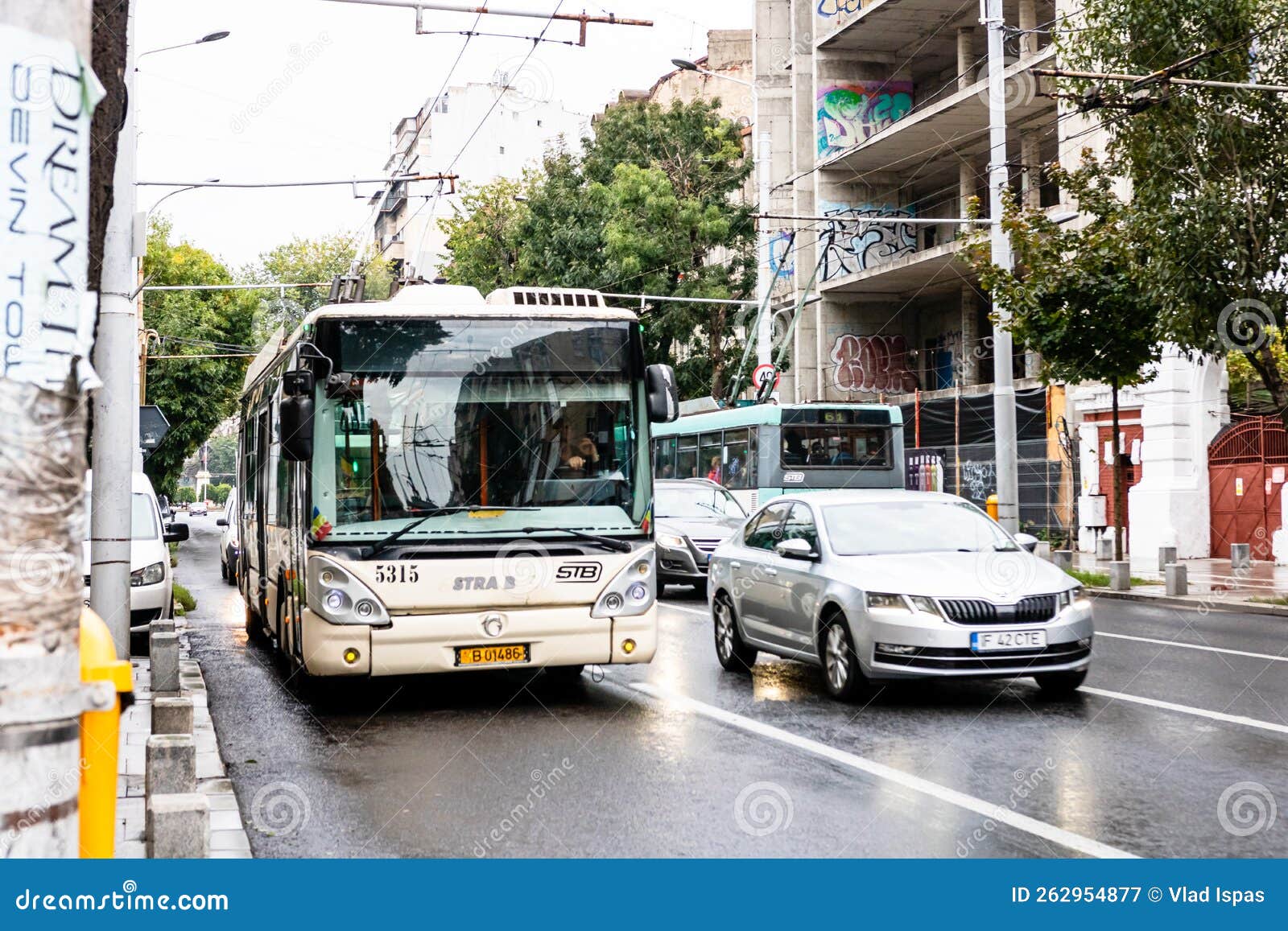Bus in Traffic. STB Public Transport Bucharest, Romania, 2022 Stock ...