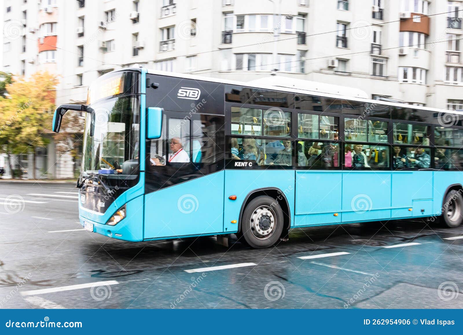 Bus in Traffic. STB Public Transport Bucharest, Romania, 2022 Editorial ...