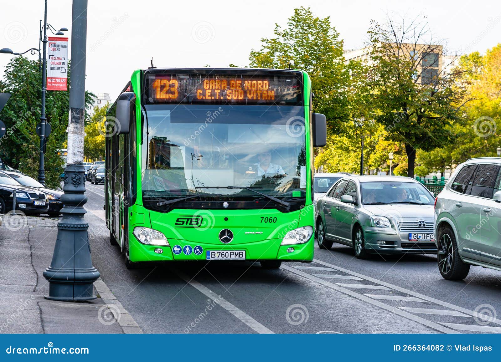 Bus in Traffic. STB Public Transport Bucharest, Romania, 2022 Editorial ...
