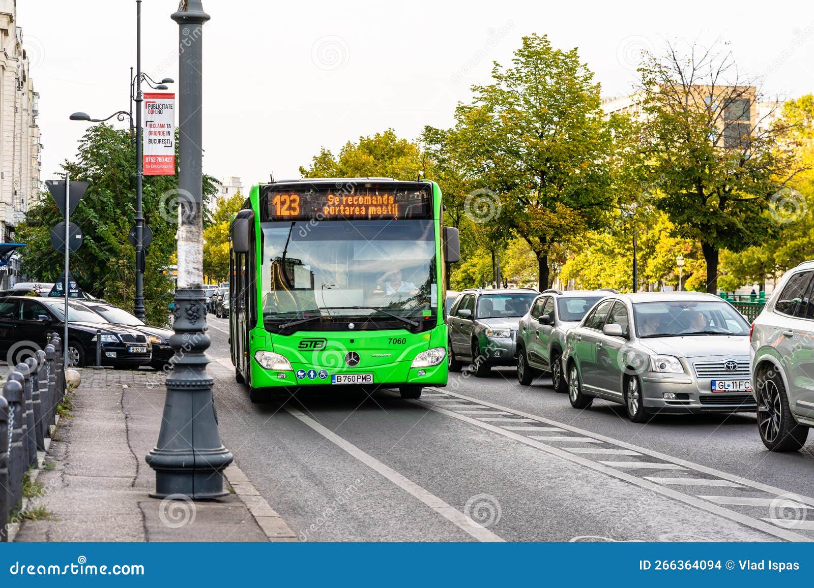 Bus in Traffic. STB Public Transport Bucharest, Romania, 2022 Editorial ...
