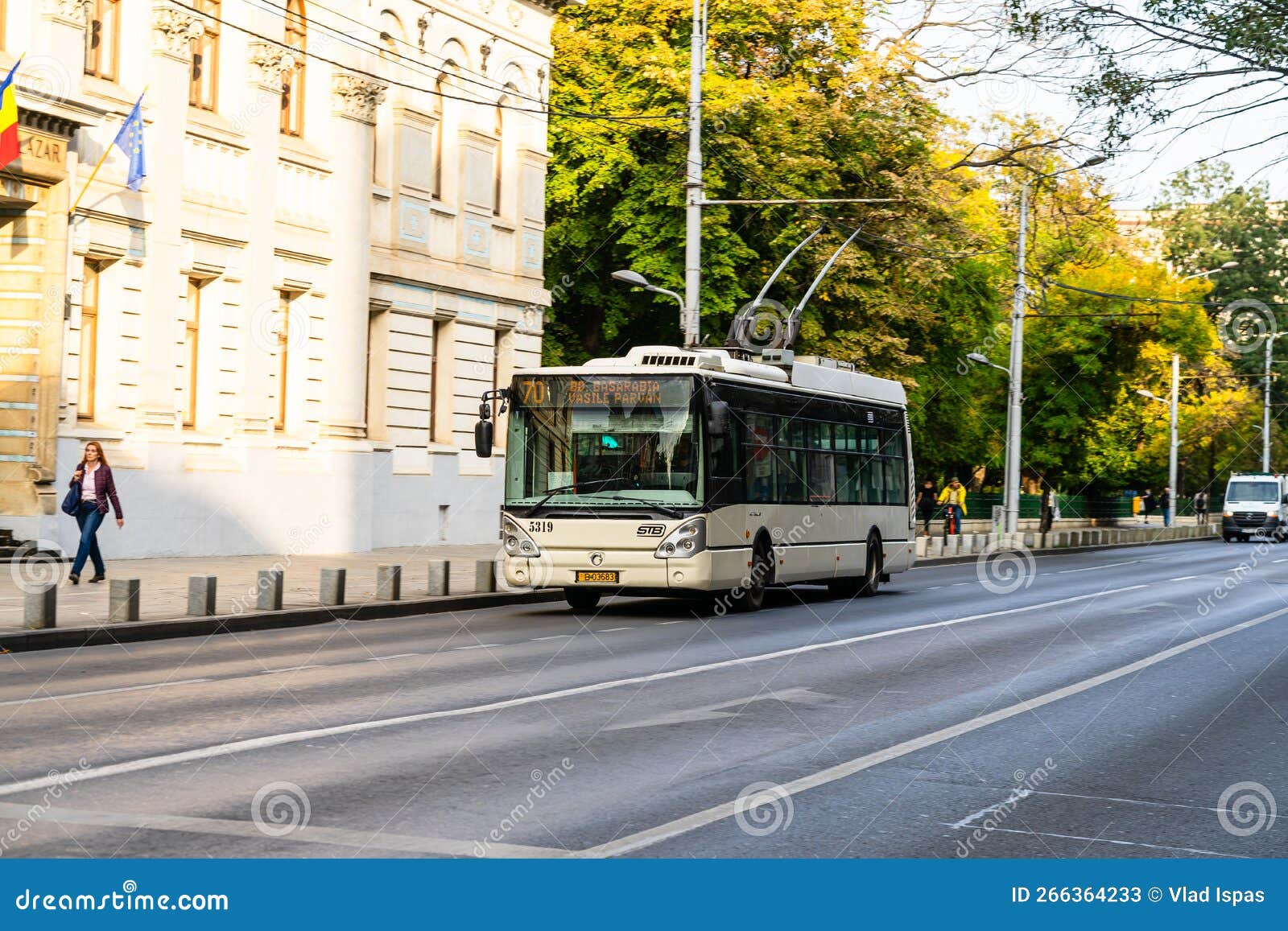 Bus in Traffic. STB Public Transport Bucharest, Romania, 2022 Editorial ...