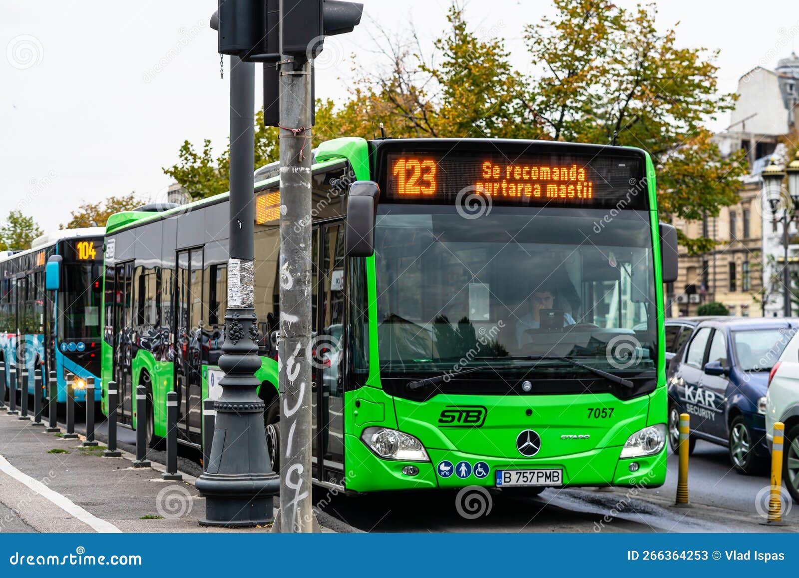 Bus in Traffic. STB Public Transport Bucharest, Romania, 2022 Editorial ...