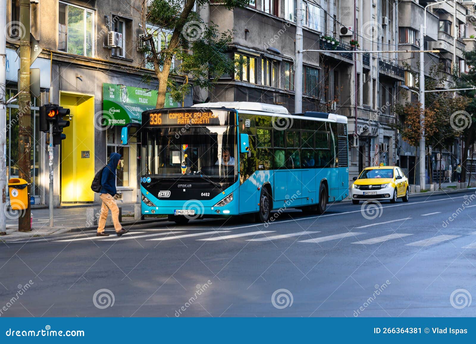 Bus in Traffic. STB Public Transport Bucharest, Romania, 2022 Editorial ...
