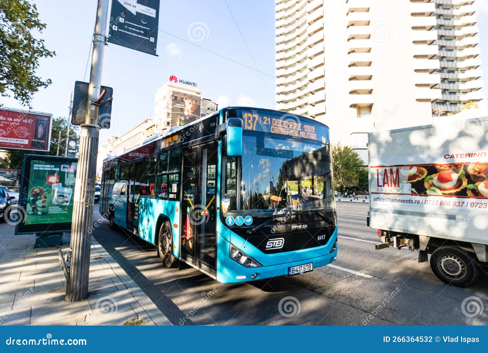 Bus in Traffic. STB Public Transport Bucharest, Romania, 2022 Editorial ...