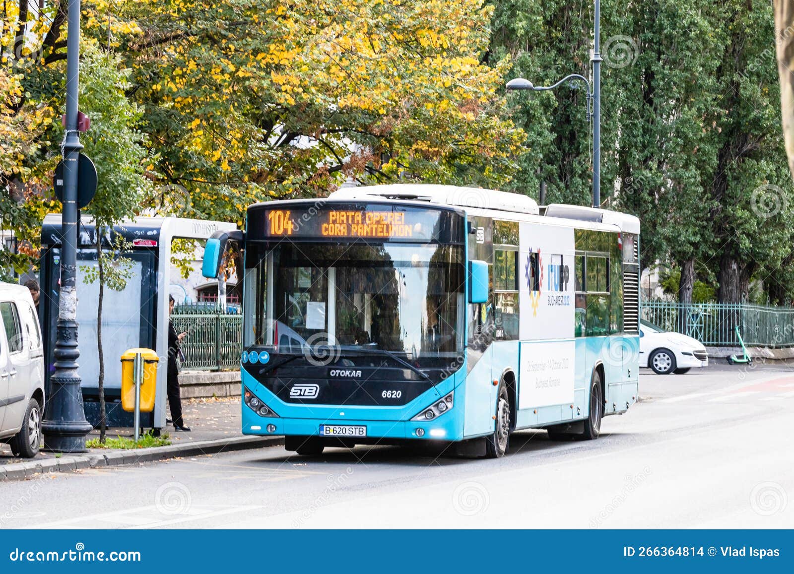 Bus in Traffic. STB Public Transport Bucharest, Romania, 2022 Editorial ...