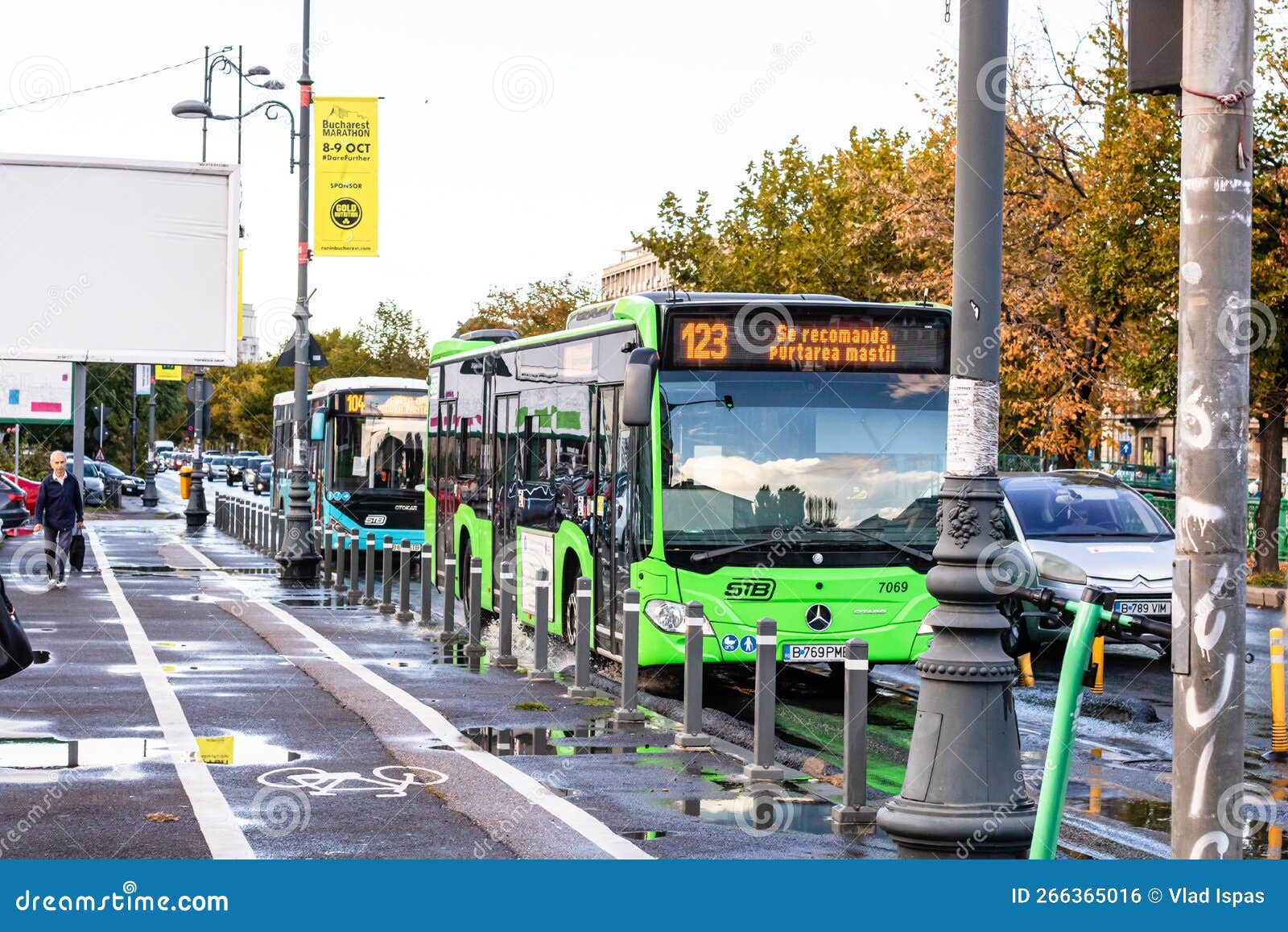 Bus in Traffic. STB Public Transport Bucharest, Romania, 2022 Editorial ...