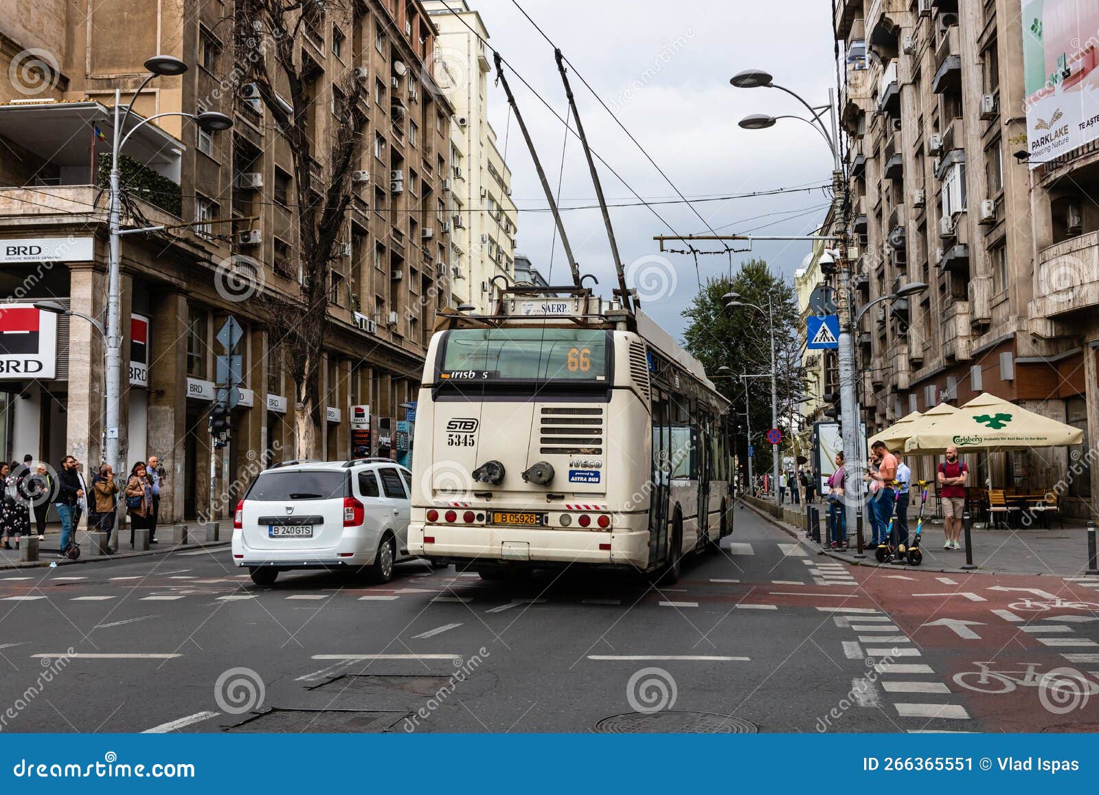 Bus in Traffic. STB Public Transport Bucharest, Romania, 2022 Editorial ...