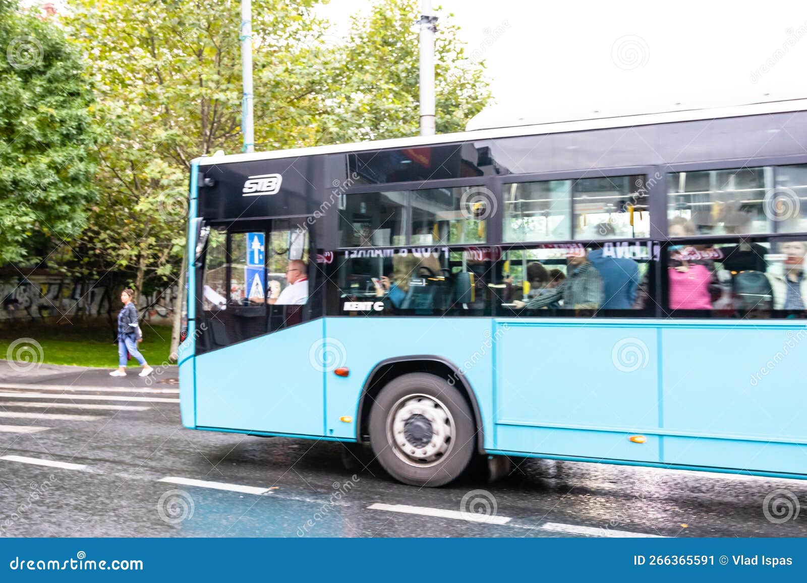 Bus in Traffic. STB Public Transport Bucharest, Romania, 2022 Editorial ...