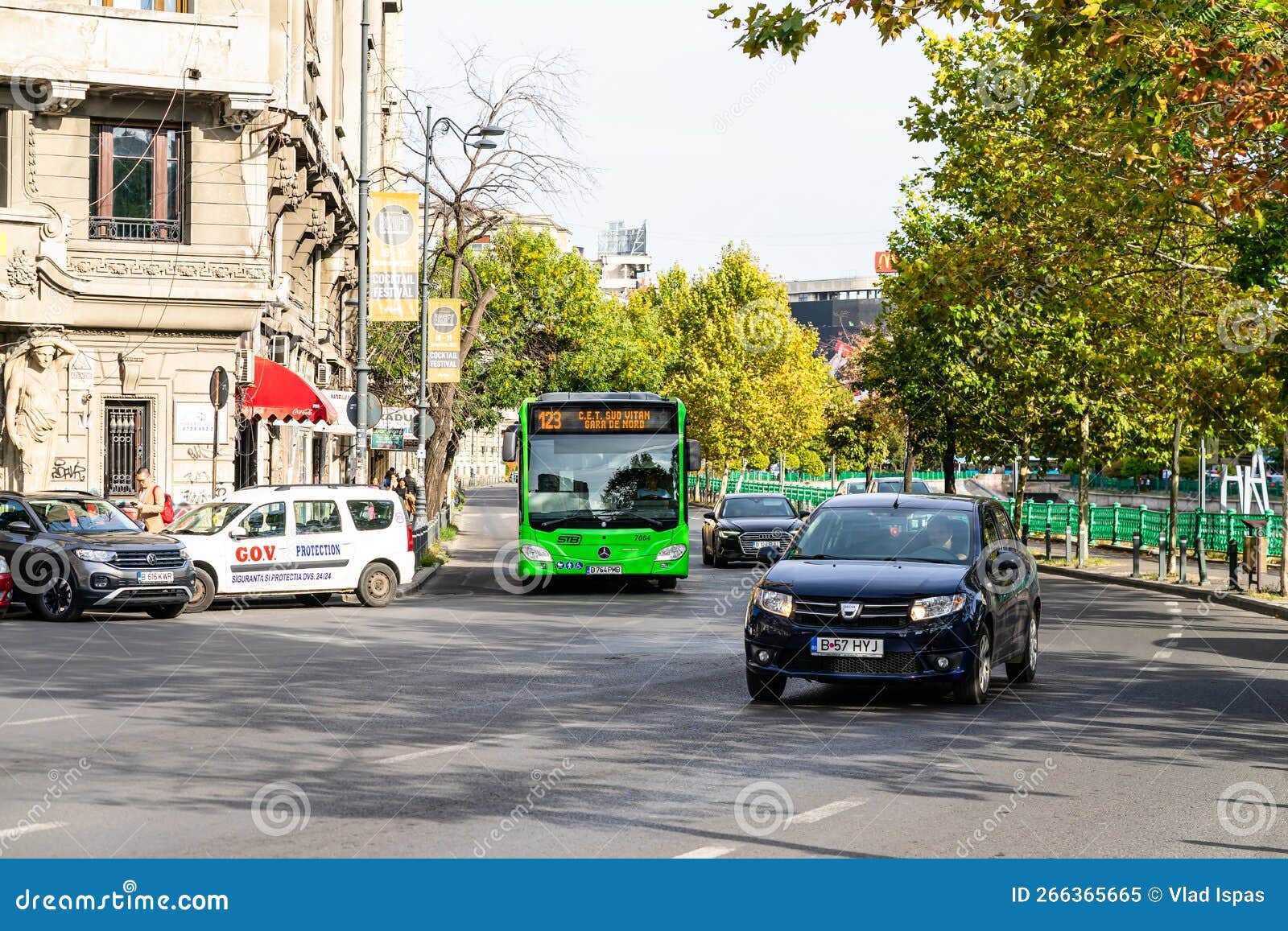 Bus in Traffic. STB Public Transport Bucharest, Romania, 2022 Editorial ...