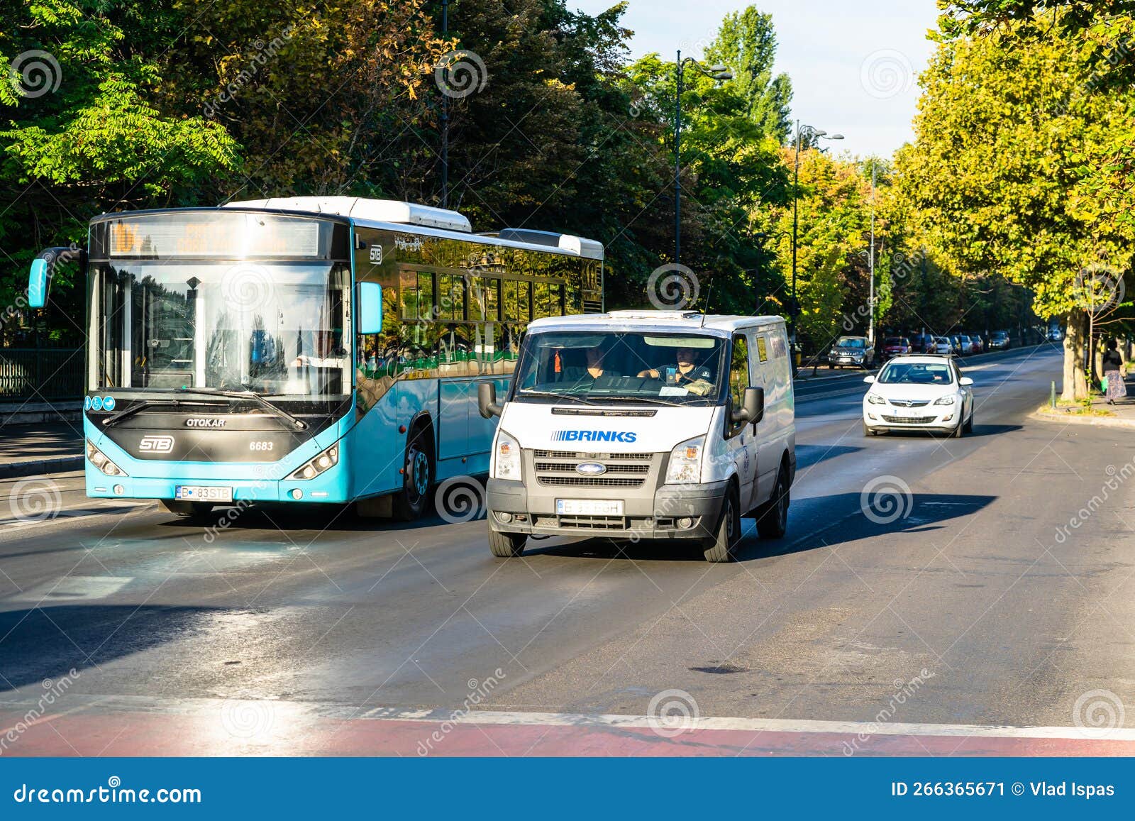 Bus in Traffic. STB Public Transport Bucharest, Romania, 2022 Editorial ...