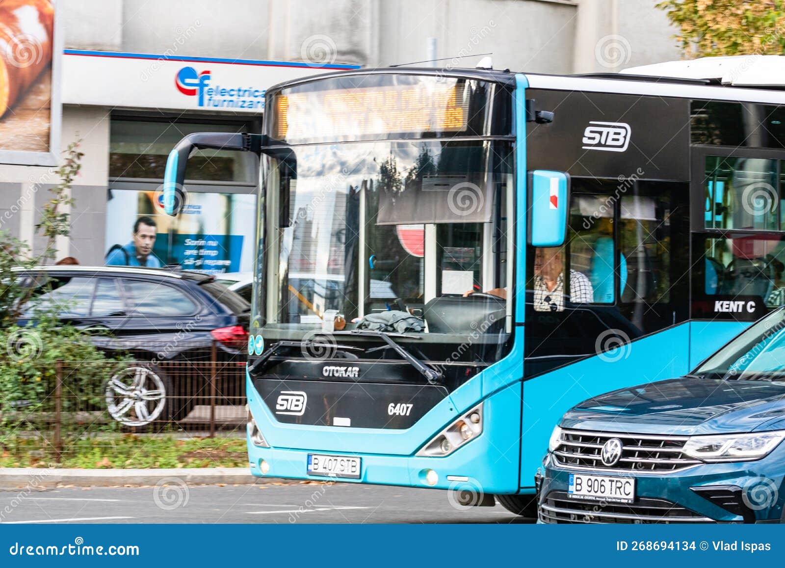 Bus in Traffic. STB Public Transport Bucharest, Romania, 2022 Editorial ...