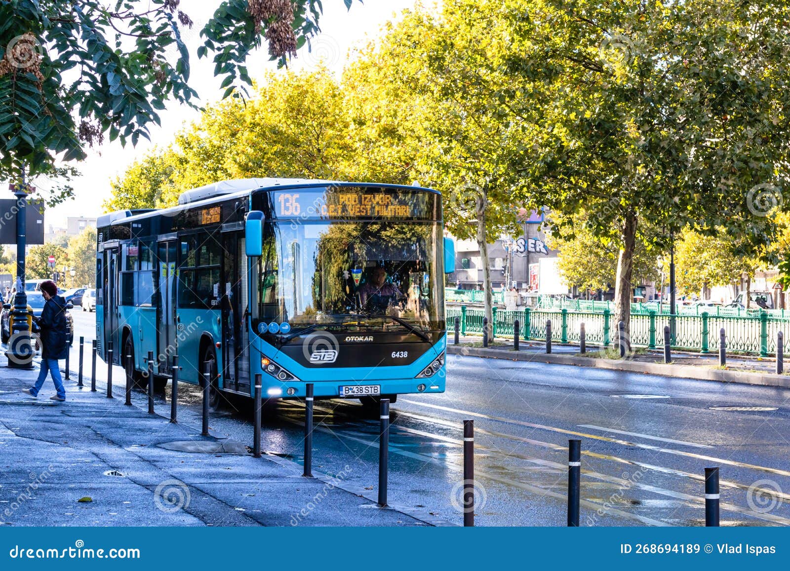 Bus in Traffic. STB Public Transport Bucharest, Romania, 2022 Editorial ...