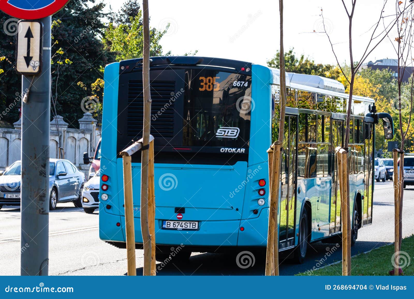 Bus in Traffic. STB Public Transport Bucharest, Romania, 2022 Editorial ...
