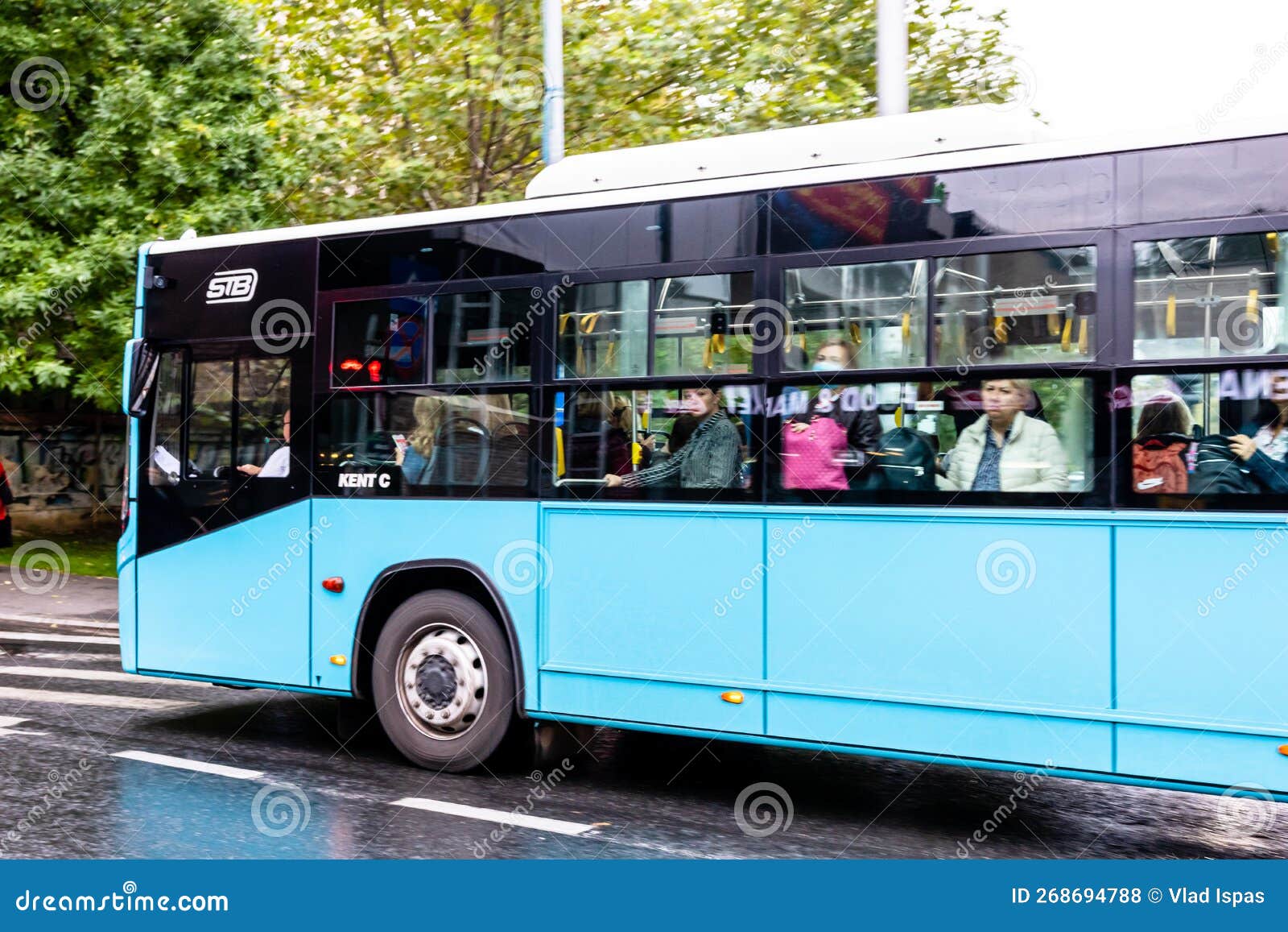 Bus in Traffic. STB Public Transport Bucharest, Romania, 2022 Editorial ...