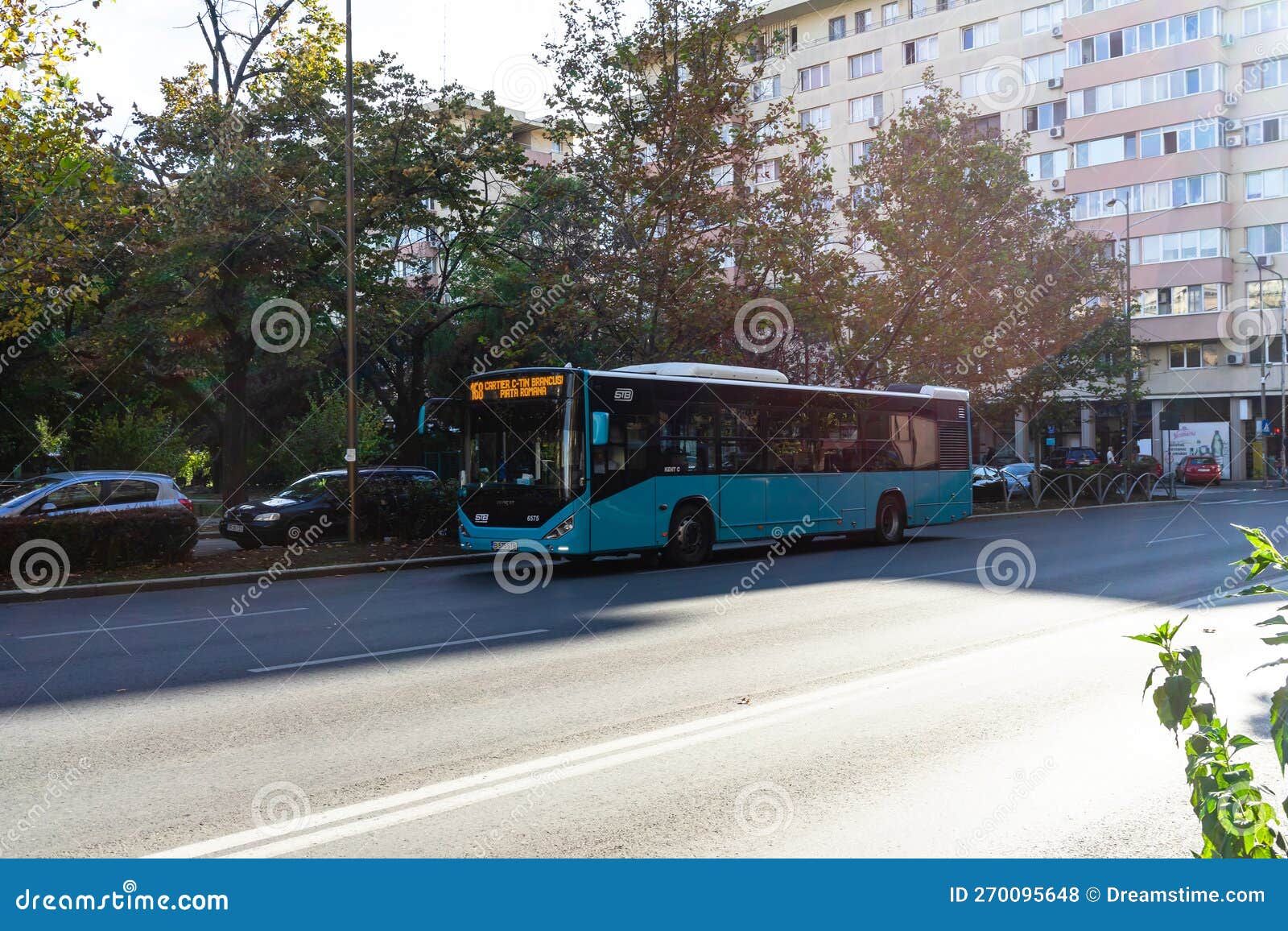 Bus in Traffic. STB Public Transport Bucharest, Romania, 2022 Editorial ...