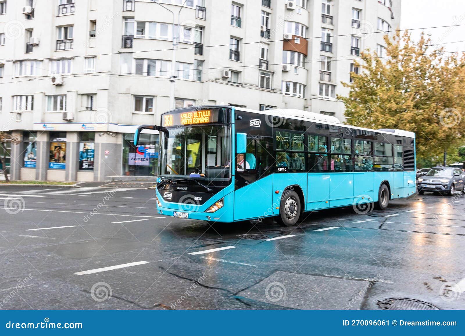 Bus in Traffic. STB Public Transport Bucharest, Romania, 2022 Editorial ...