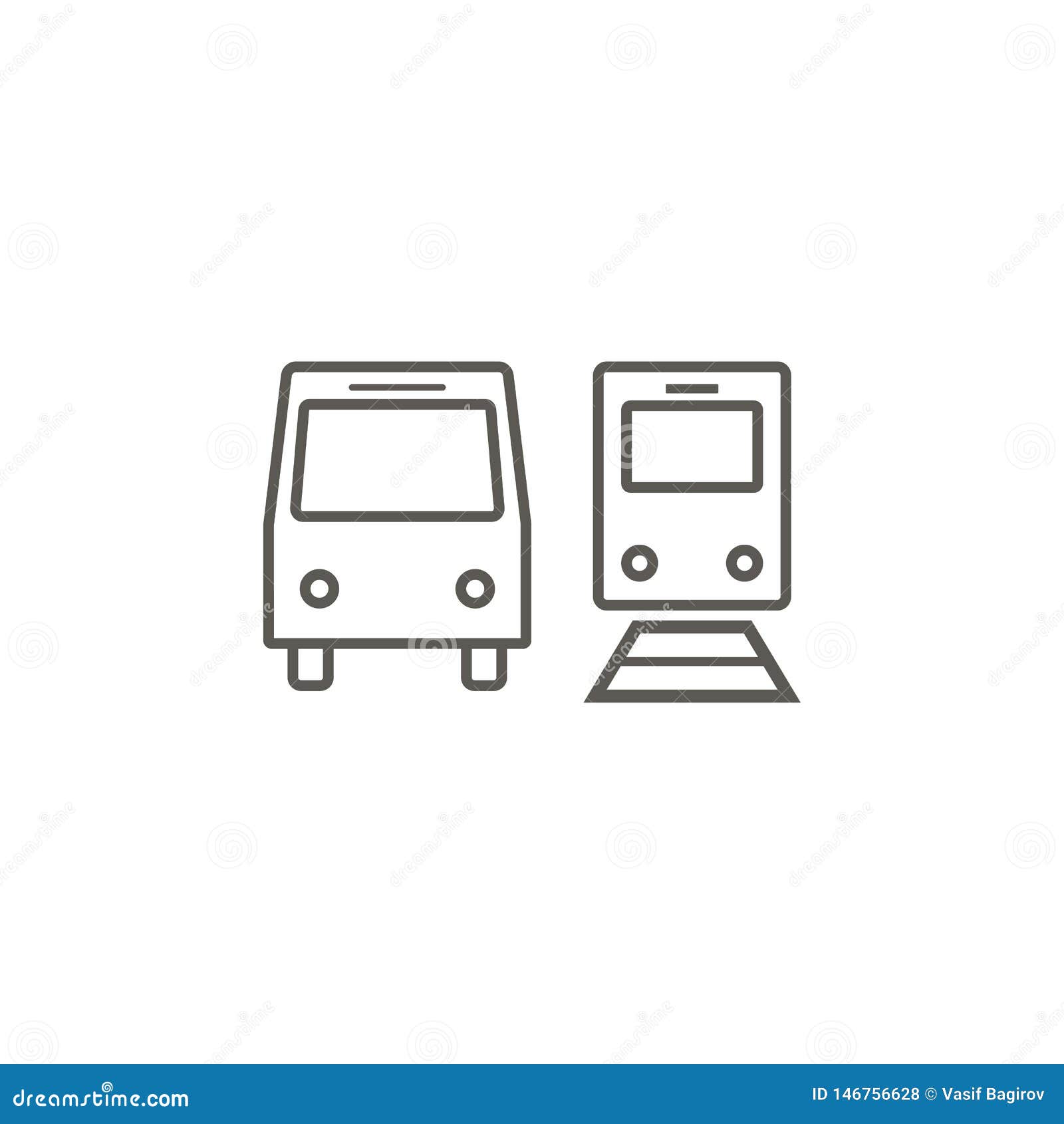 Bus, Train Vector Icon. Simple Element Illustration from Map and ...