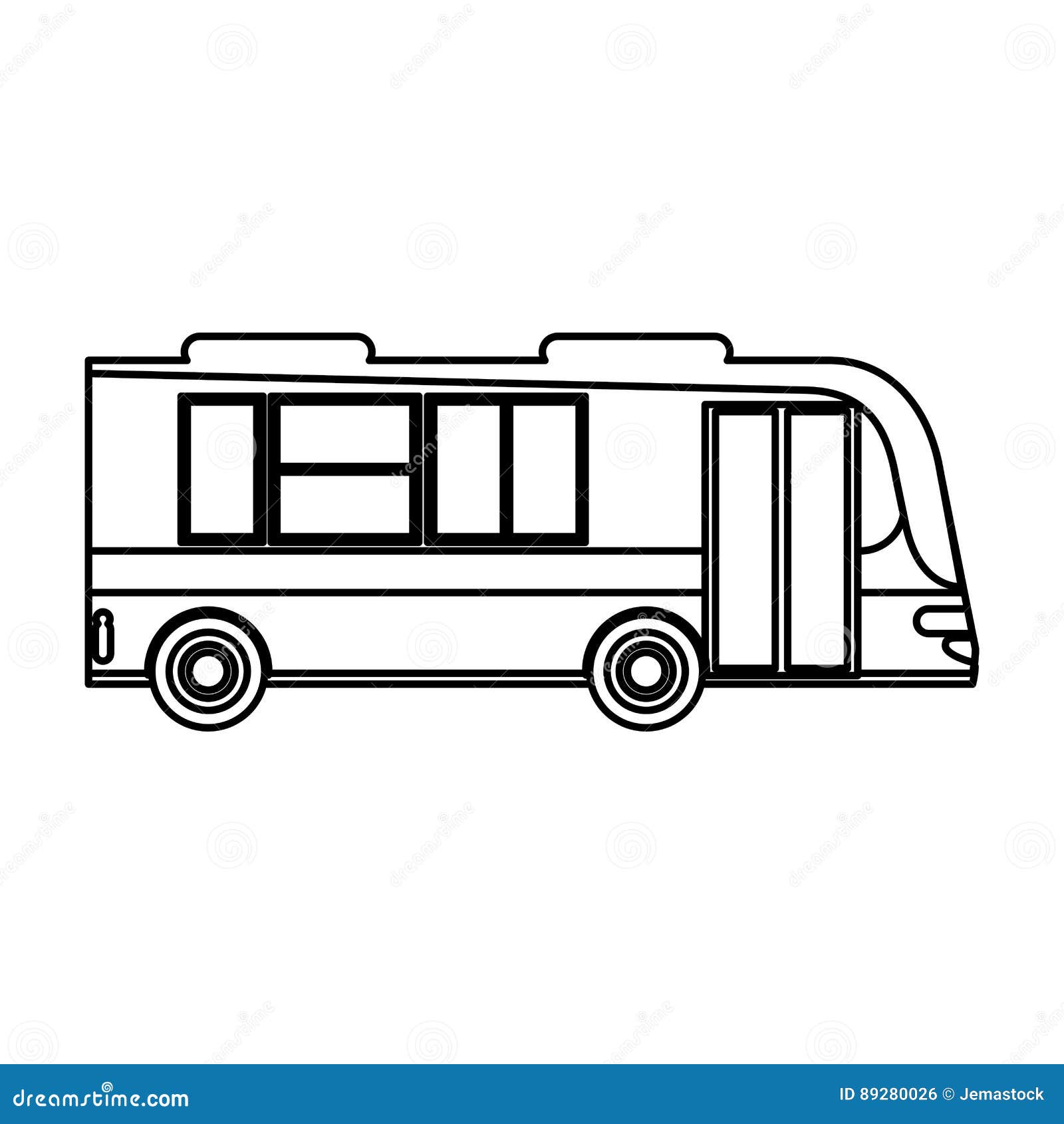 Public Bus Outline Vector Icon. Thin Line Black Public Bus Icon, Flat ...