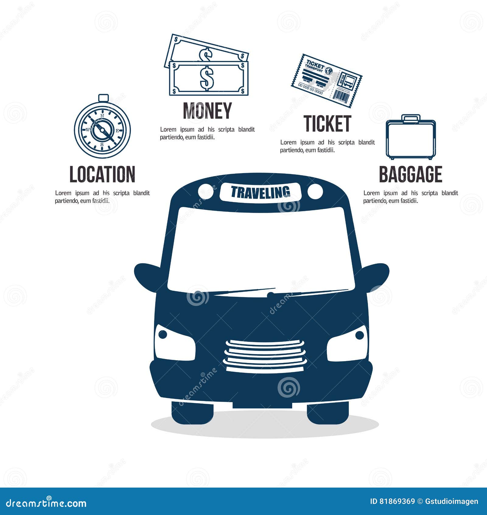 Bus Travel Infographic Icon Stock Vector - Illustration of infographics ...