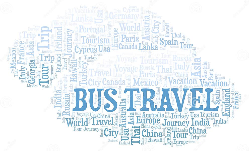 Bus Travel word cloud. stock illustration. Illustration of poster ...