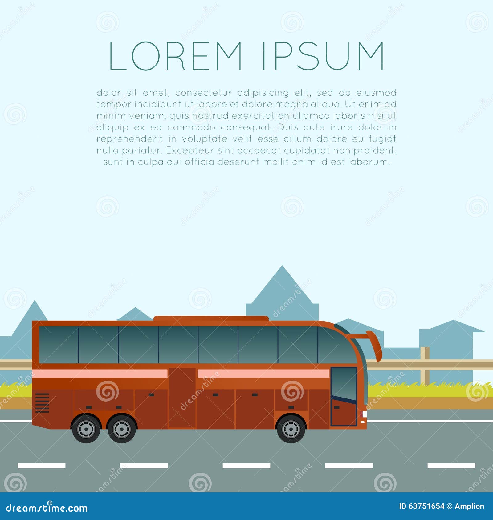 Bus trip banner stock vector. Illustration of banner - 63751654