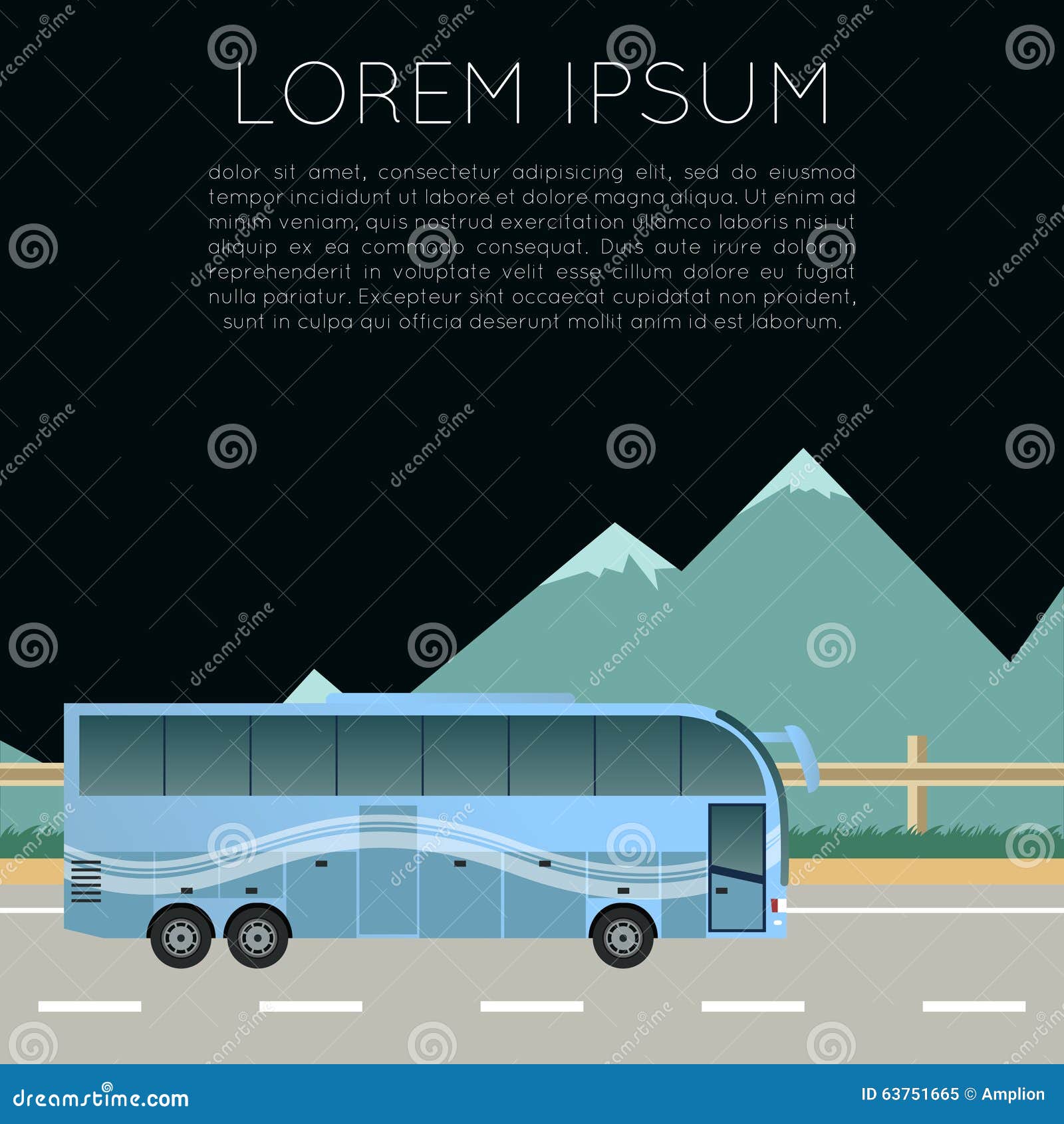 Bus trip banner stock vector. Illustration of open, cartoon - 63751665