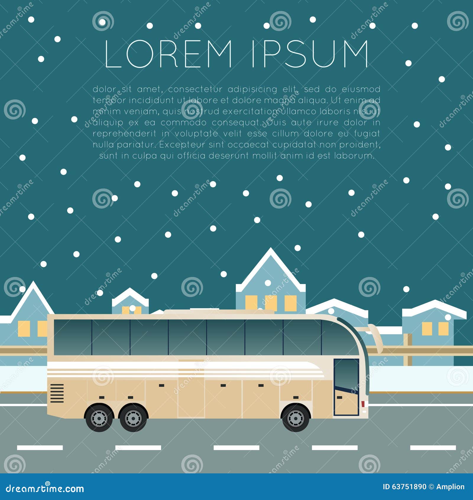 Bus trip banner stock vector. Illustration of modern - 63751890