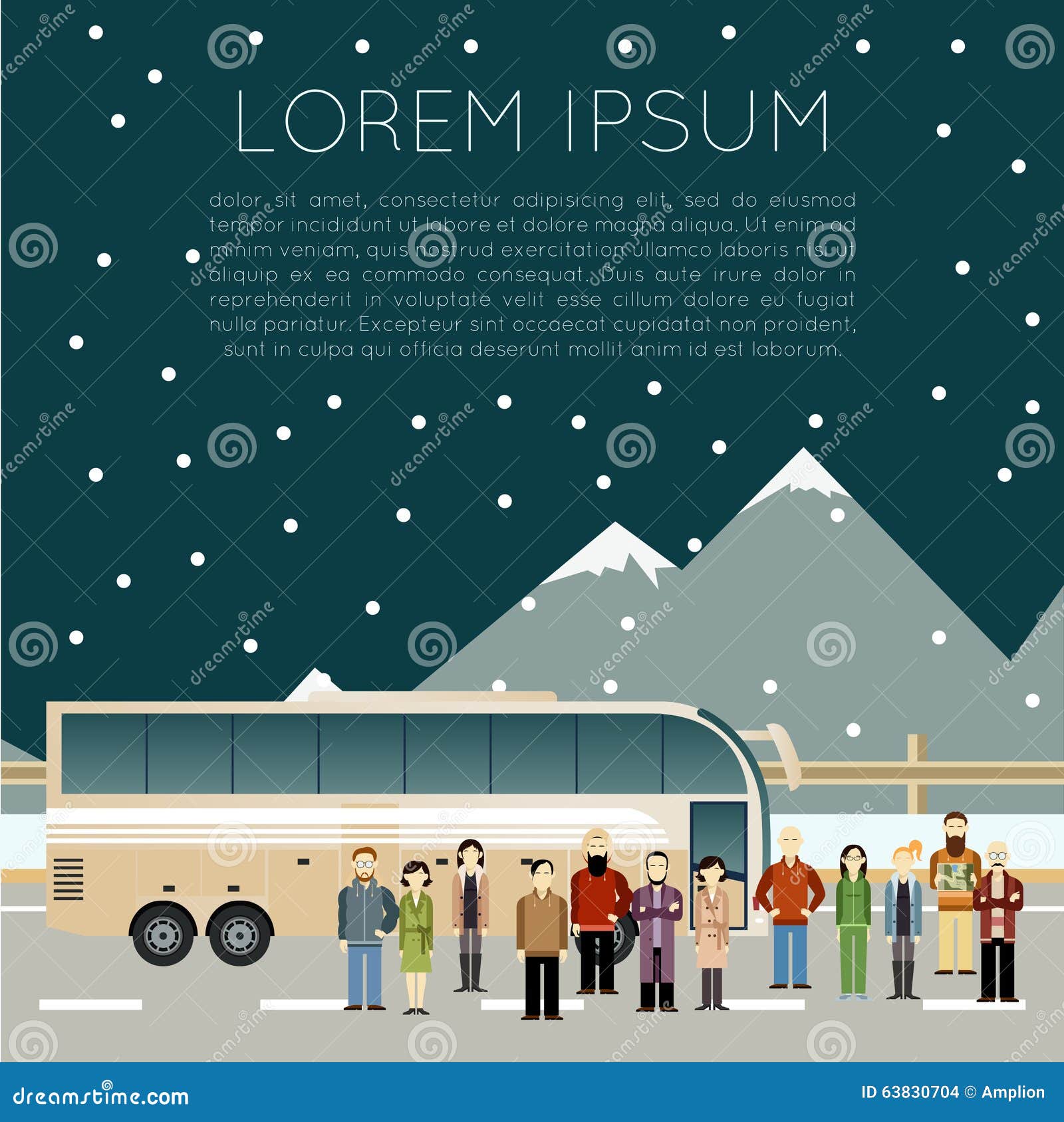 Bus trip banner stock vector. Illustration of modern - 63830704