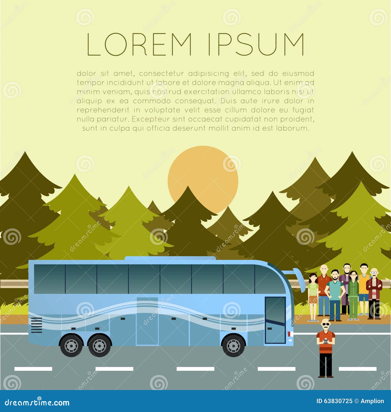 Bus trip banner stock vector. Illustration of modern - 63830725