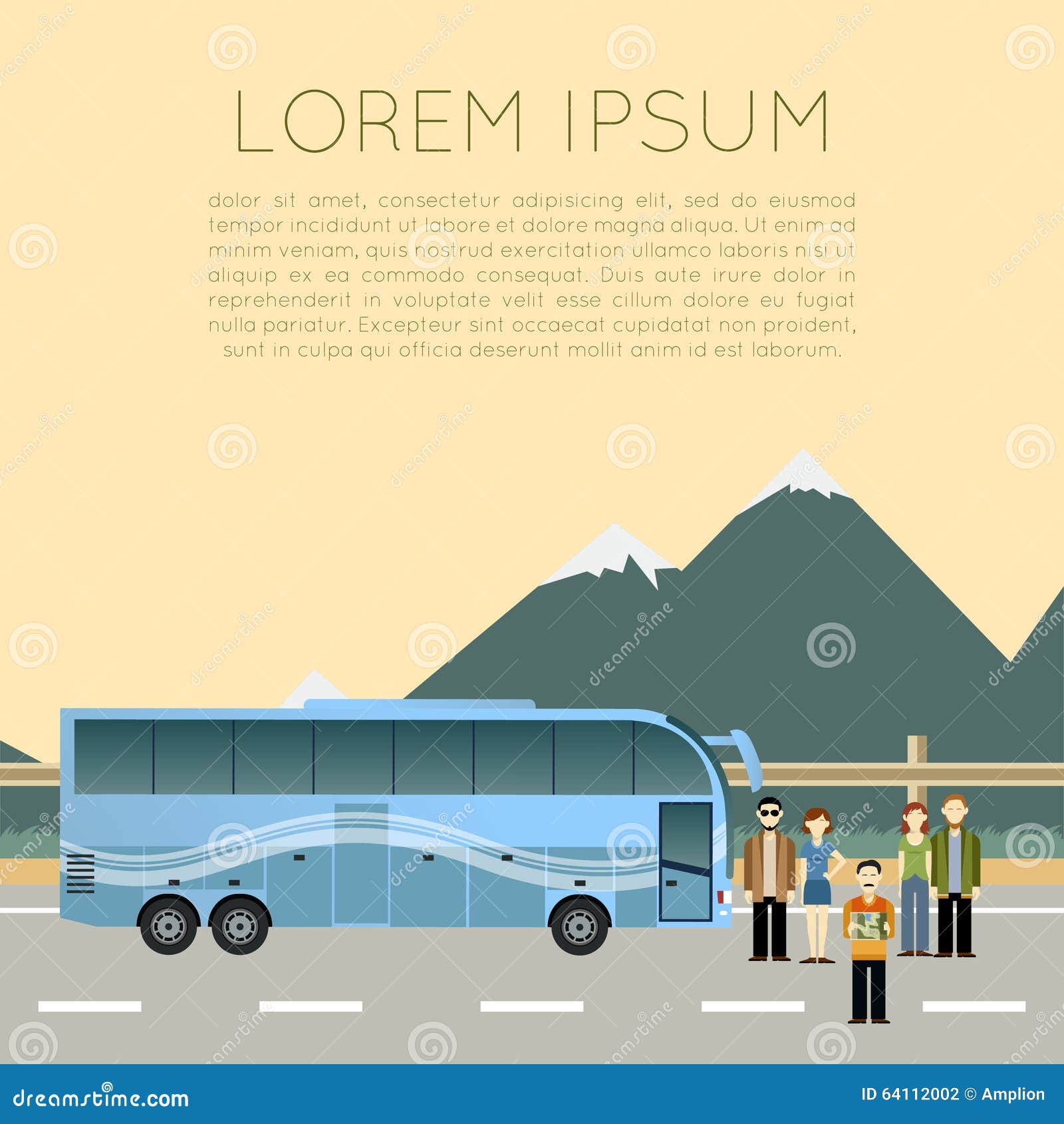 Bus trip banner stock vector. Illustration of ride, coach - 64112002