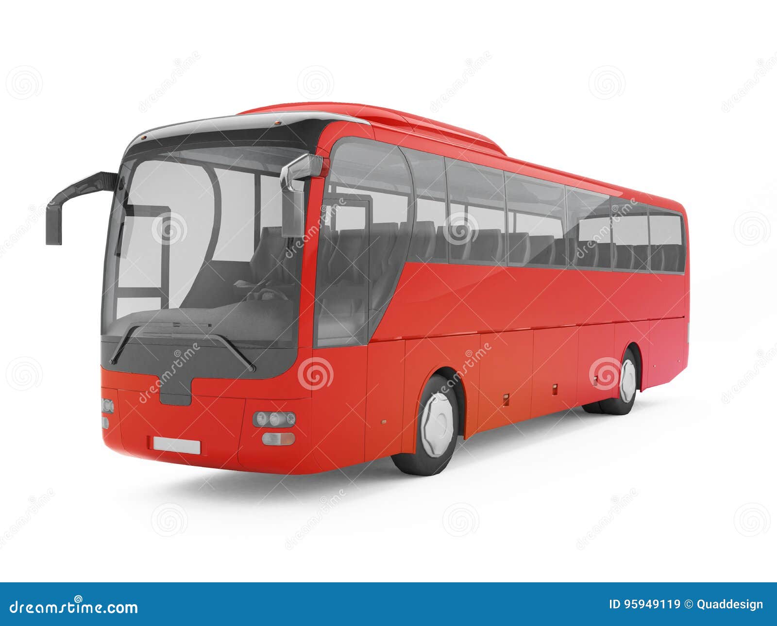 Bus turístico grande rojo stock de ilustración. Ilustración de ciudad ...
