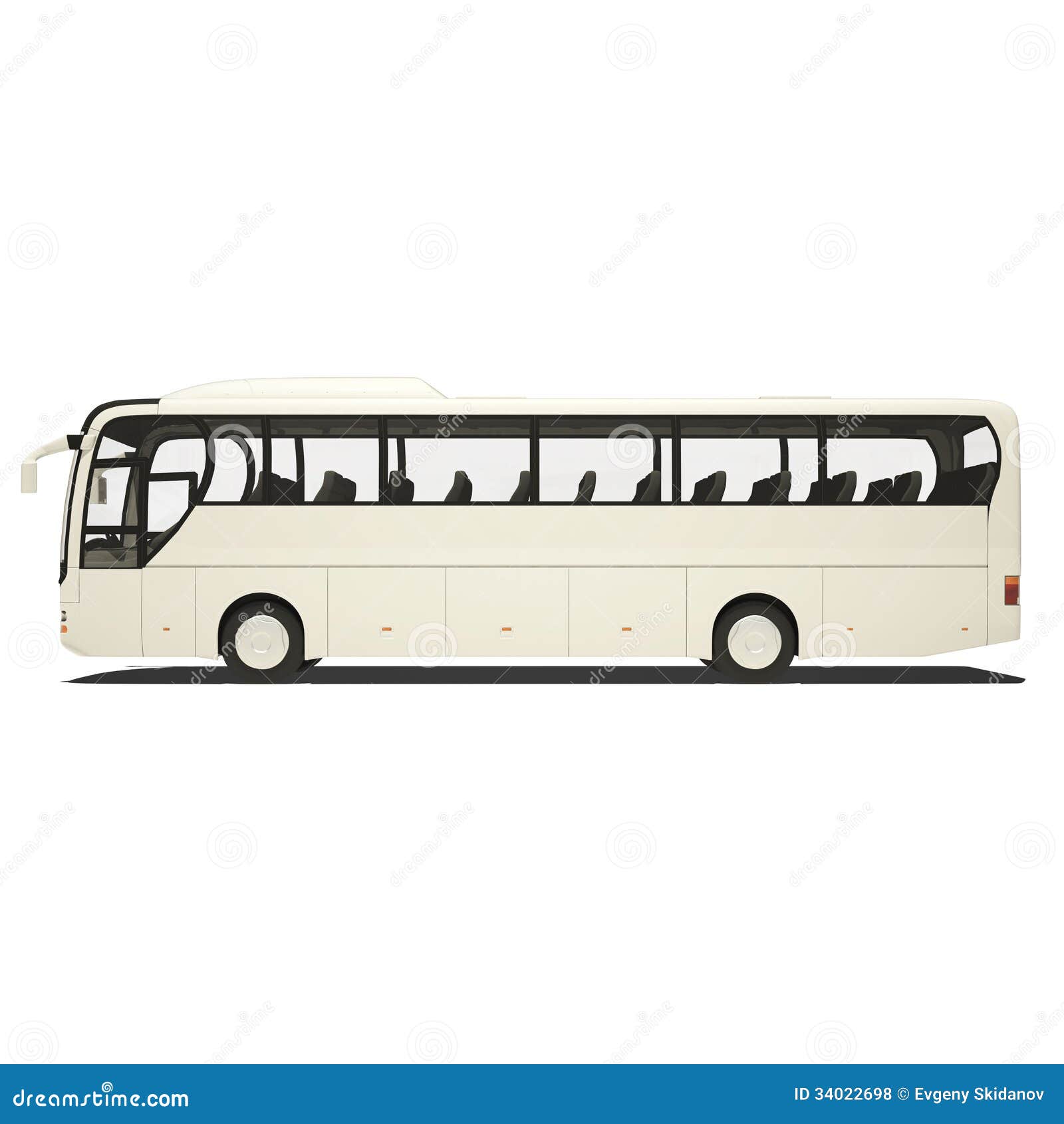 Bus Turistico Bianco Isolato Illustrazione di Stock - Illustrazione di ...