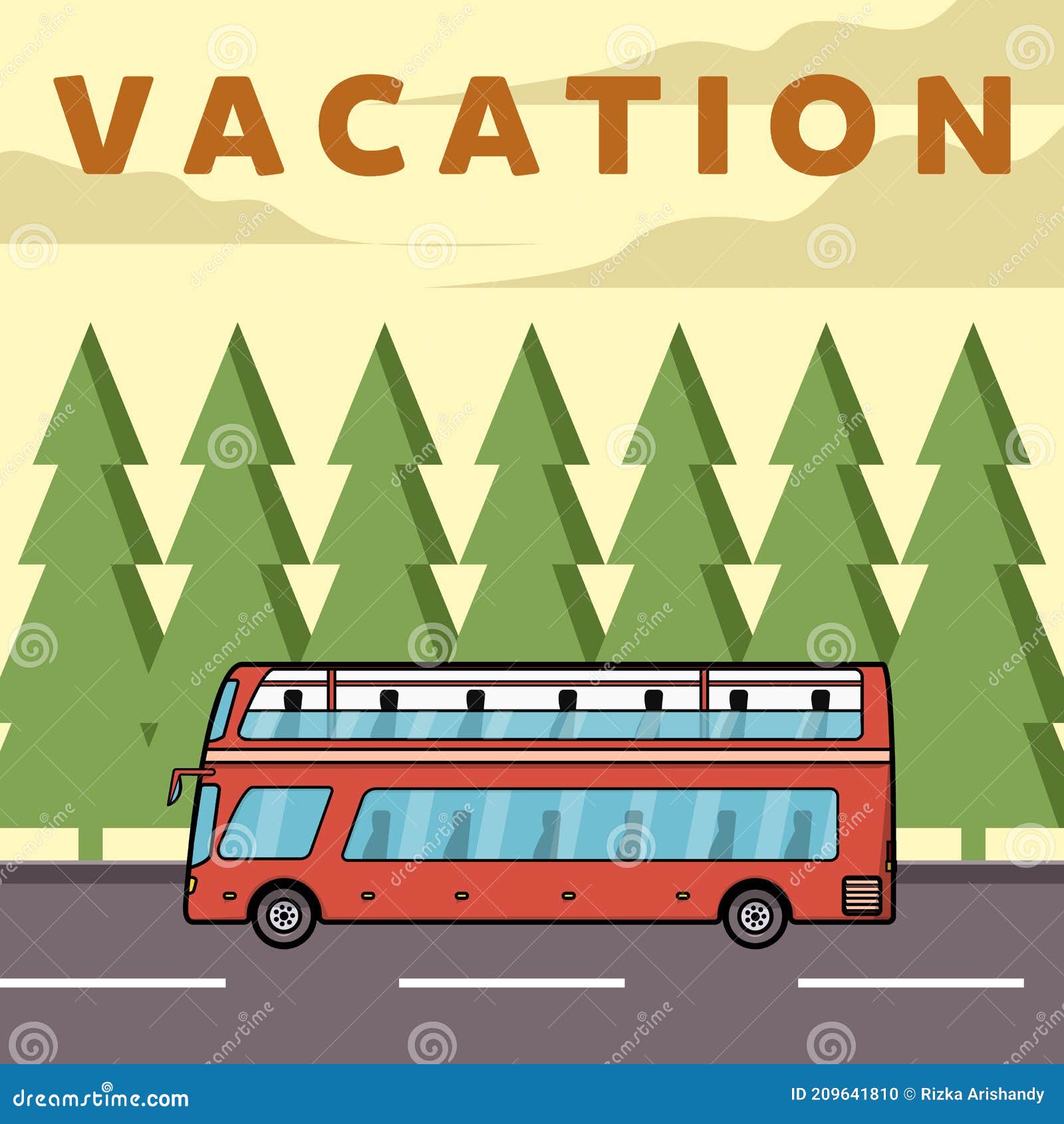 Bus Vacation Poster Vector Illustration Design Stock Vector ...