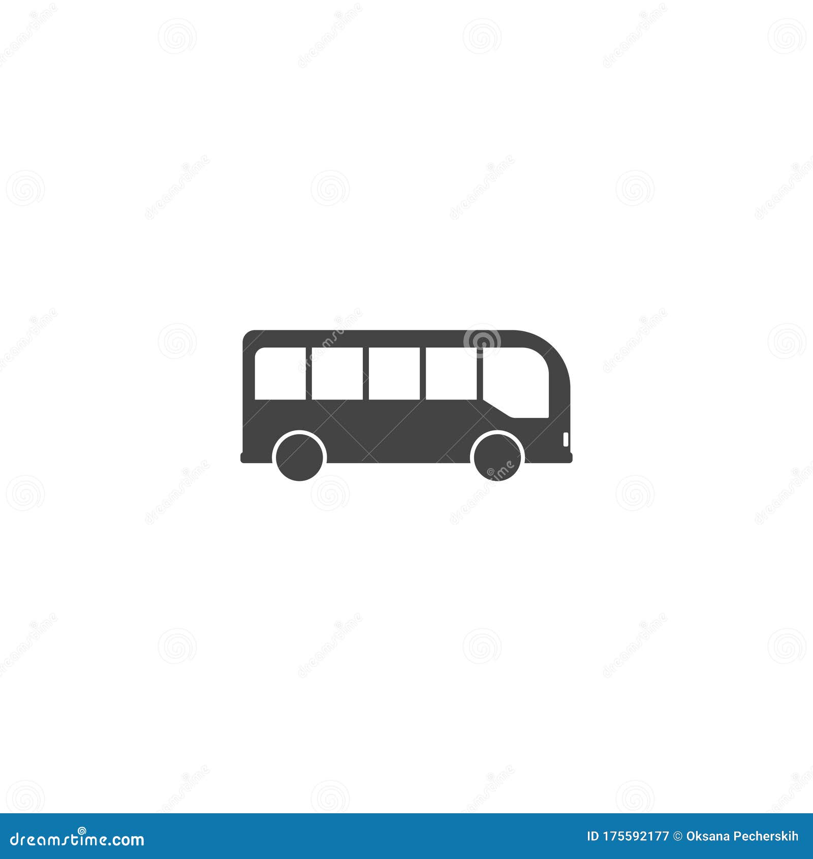 Bus Vector Icon on White Isolated Background Stock Vector ...