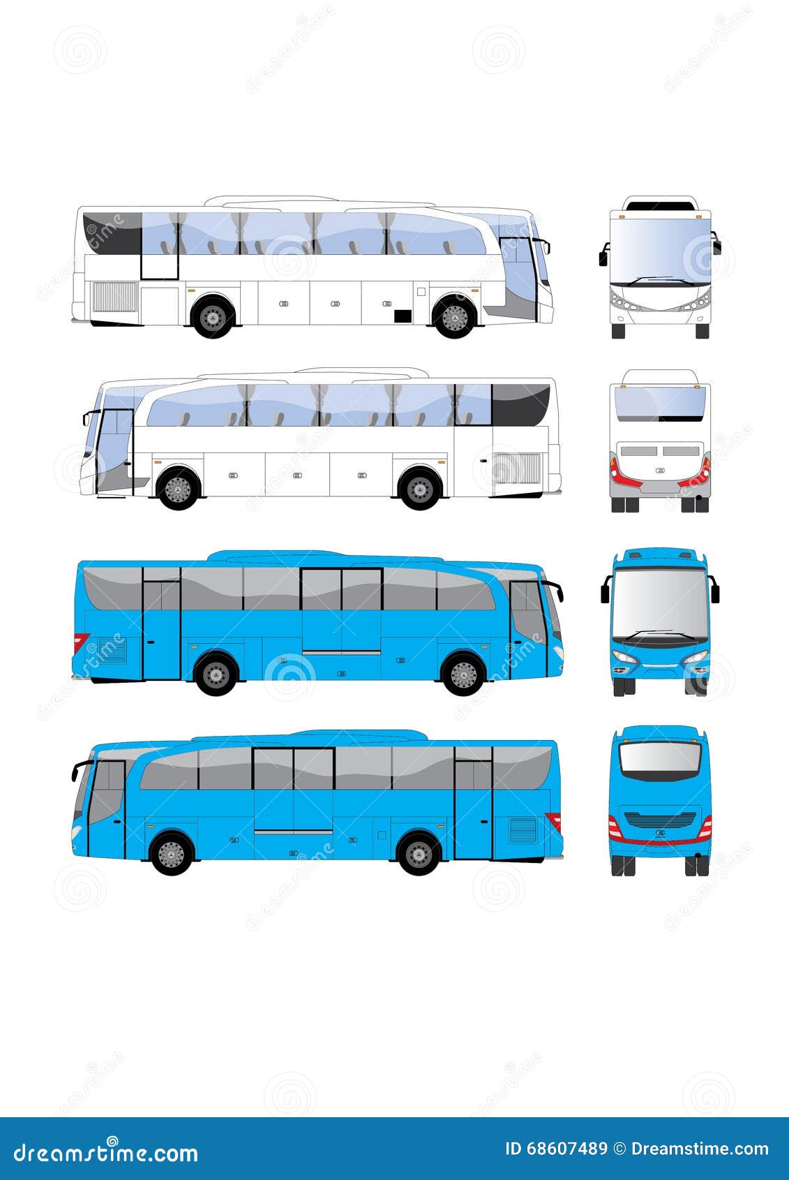 Bus vector template stock vector. Illustration of transport - 68607489