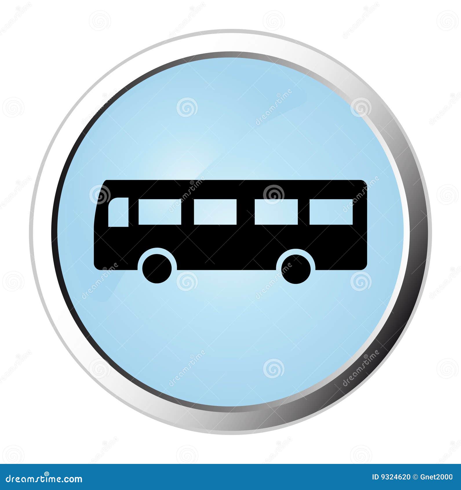 Bus web button stock vector. Illustration of shiny, nervous - 9324620