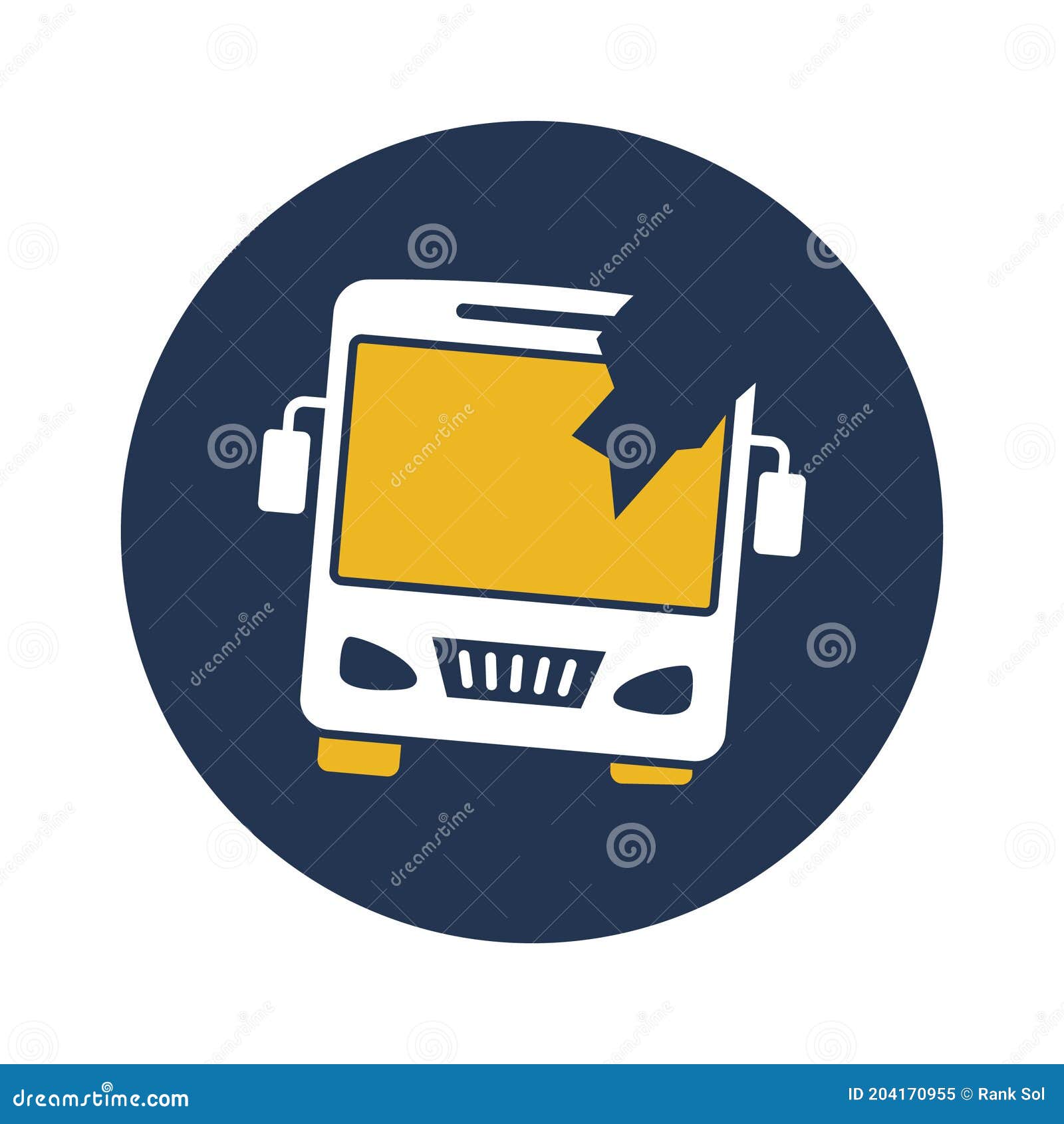 Bus Windscreen Broken Isolated Vector Icon that Can Be Easily Modified ...
