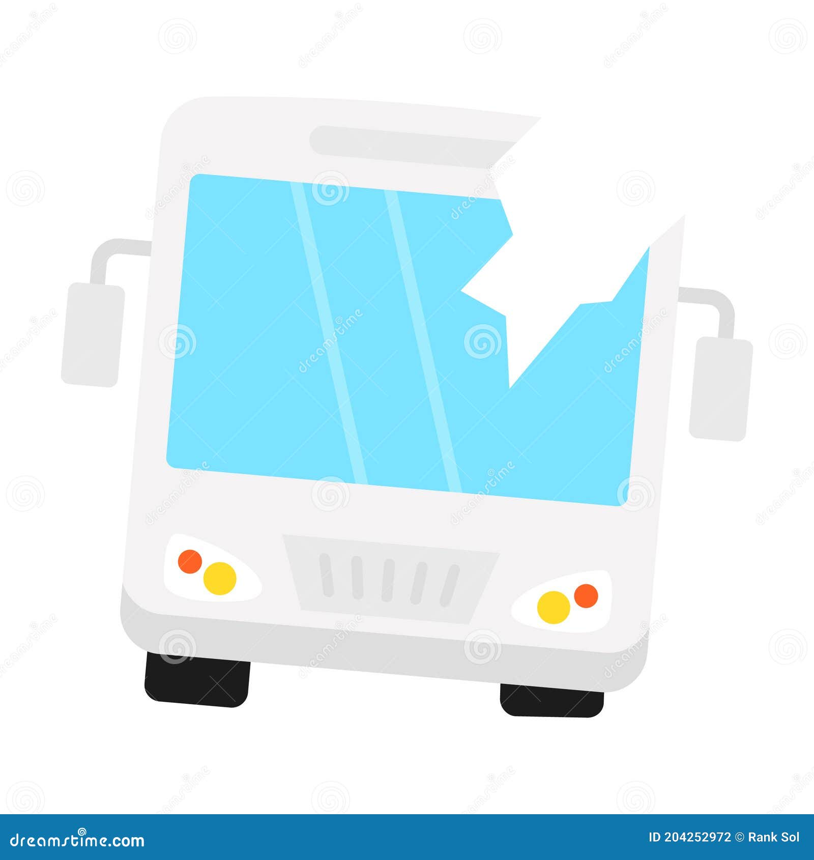 Bus Windscreen Broken Isolated Vector Icon that Can Be Easily Modified ...
