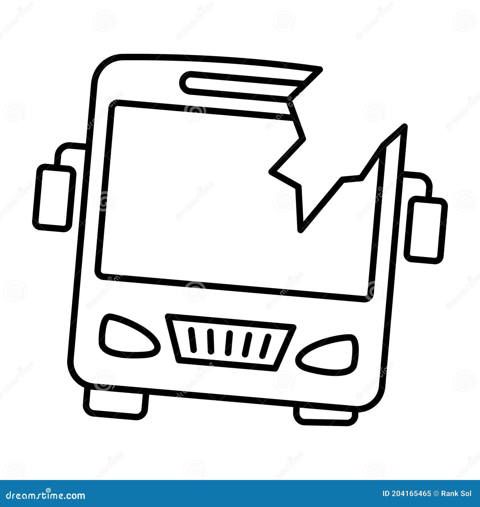 Bus Windscreen Broken Isolated Vector Icon that Can Be Easily Modified ...