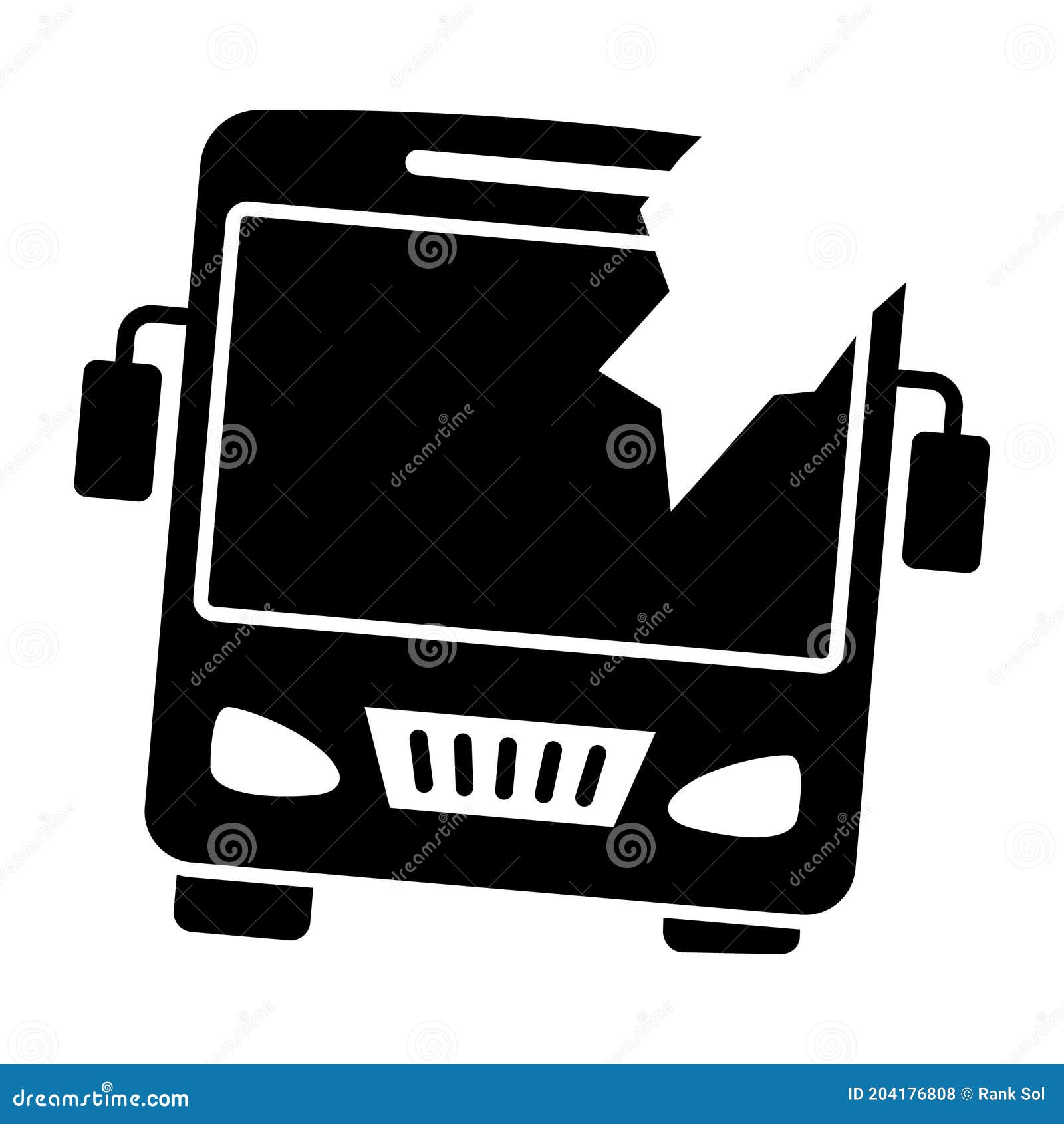 Bus Windscreen Broken Isolated Vector Icon that Can Be Easily Modified ...