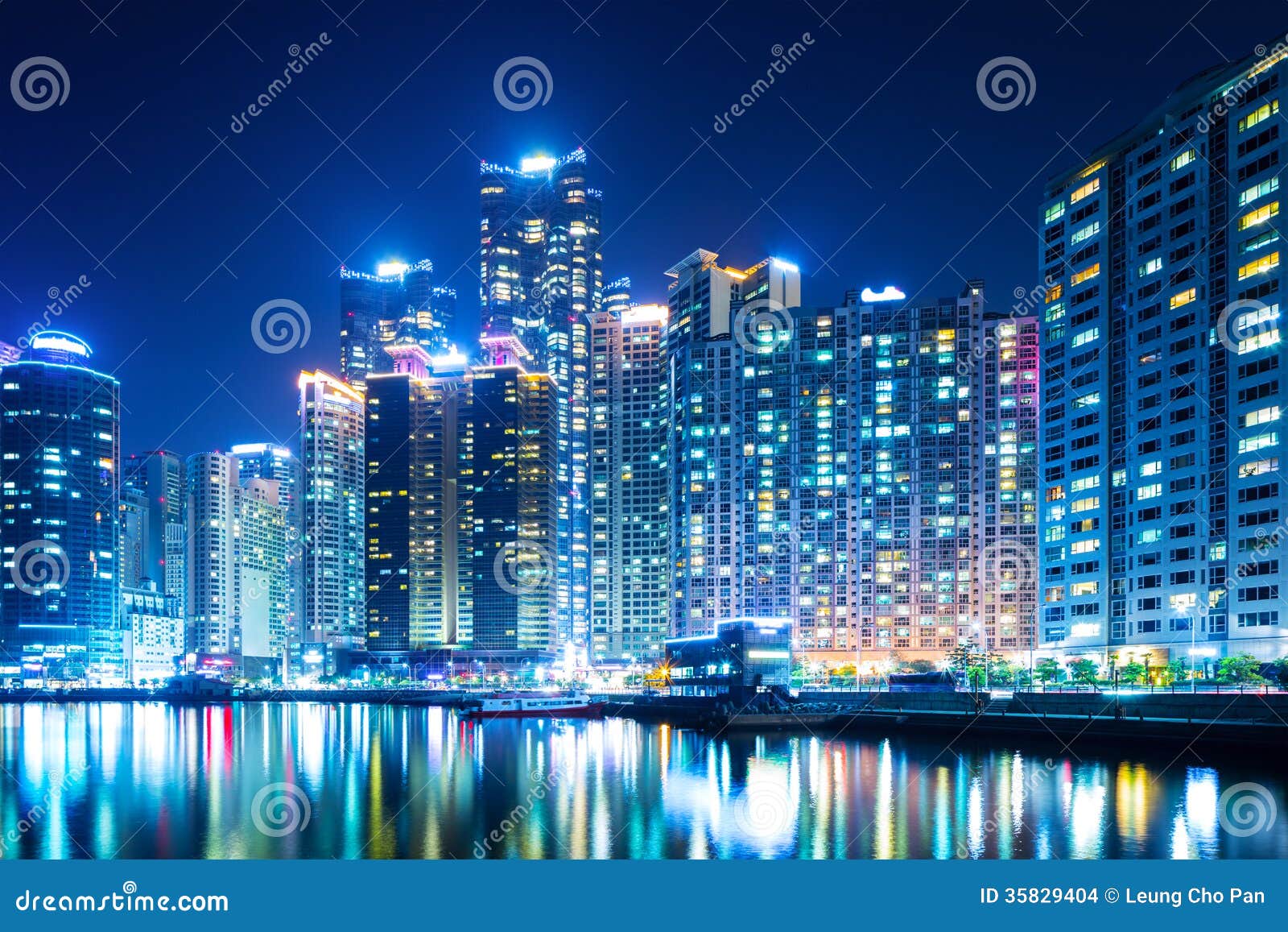 Busan city at night stock photo. Image of cityscape, landmarks - 35829404