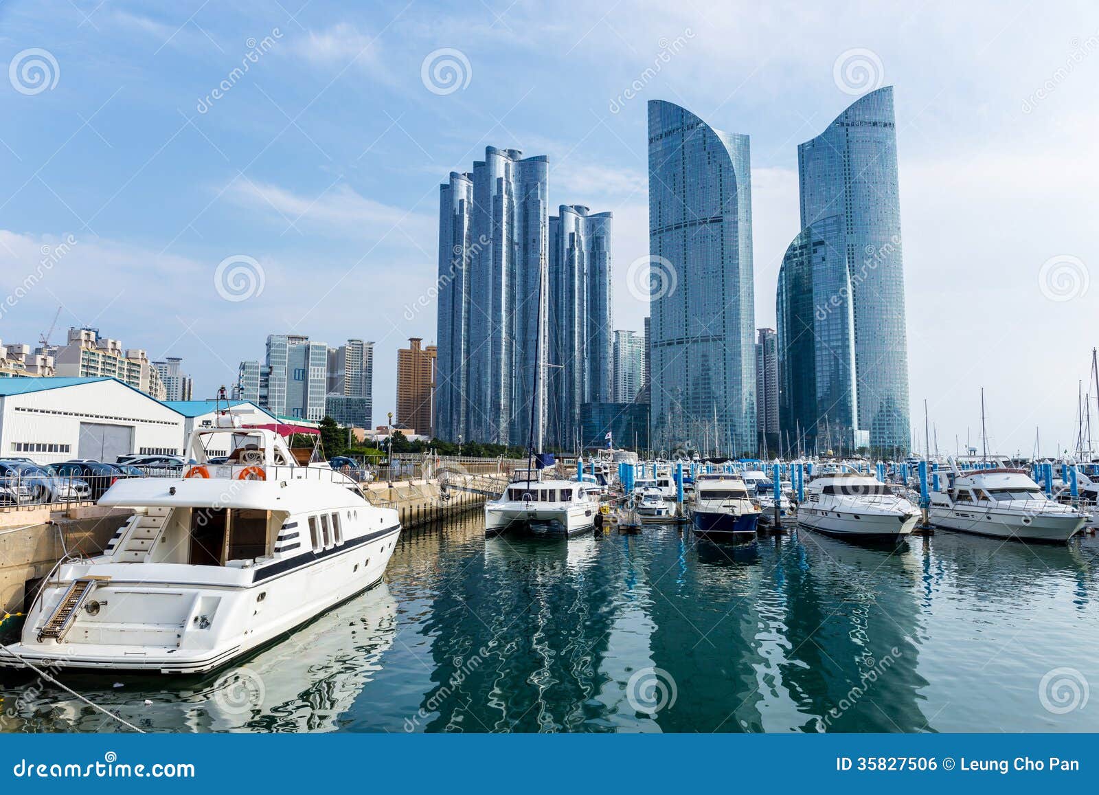 Busan City Skyline View At Haeundae District, Gwangalli Beach With ...