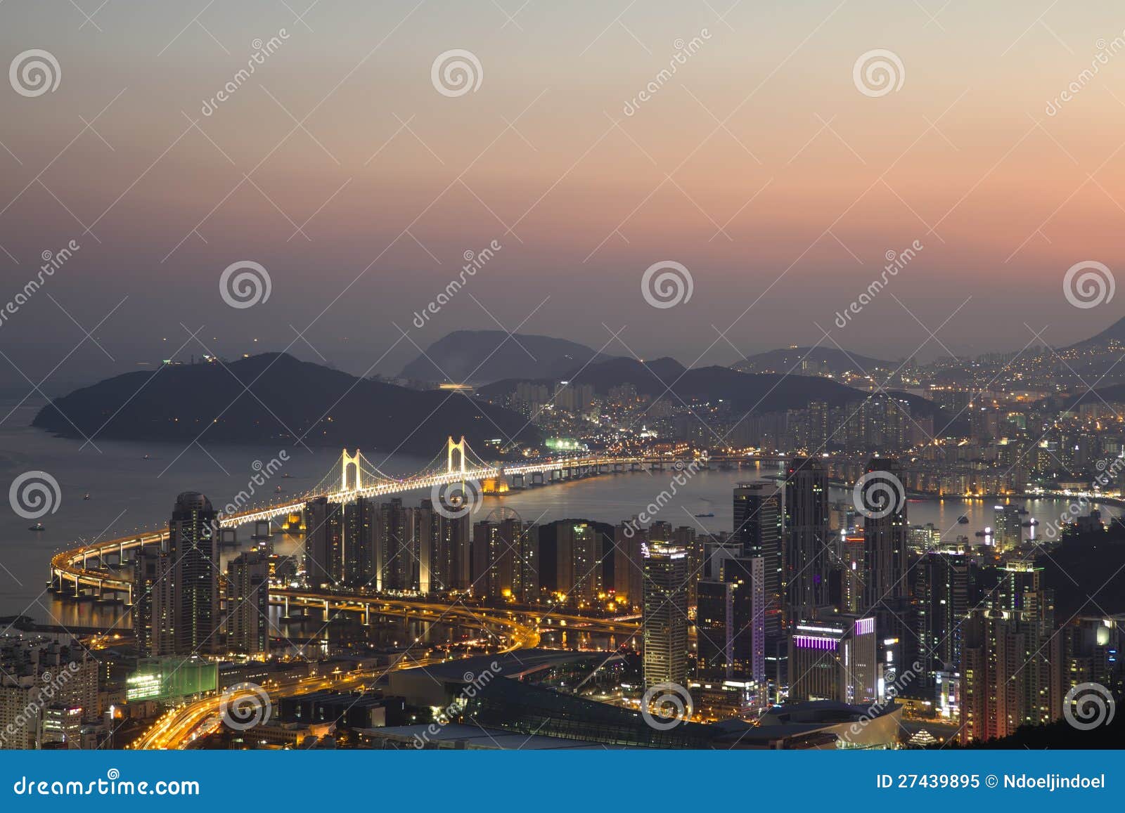 Busan City Skyline View At Haeundae District, Gwangalli Beach, Yacht ...