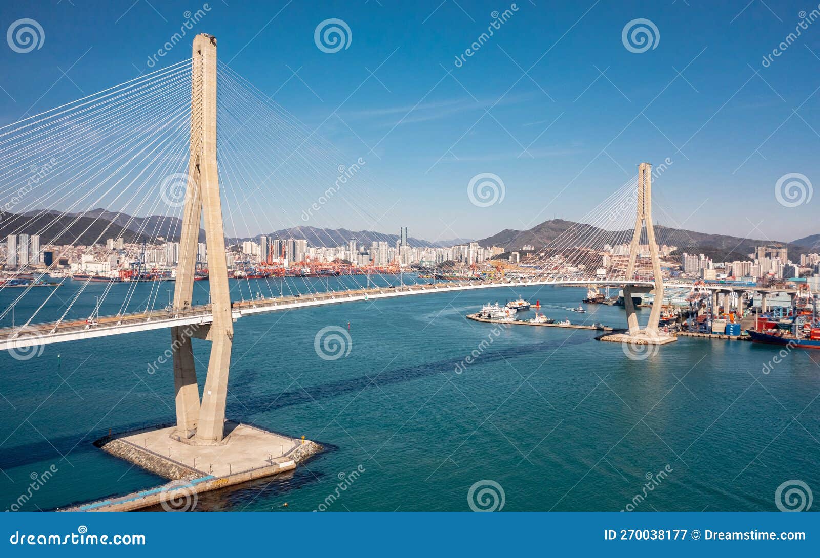 Busan Harbor Bridge editorial photography. Image of urban - 270038177